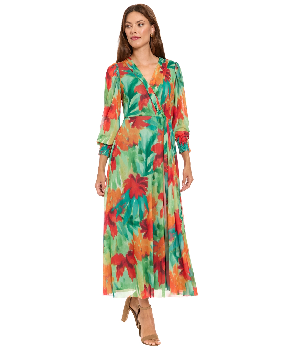 Click here for London Times Womens Shirred Surplice Bishop-Sleeve... prices