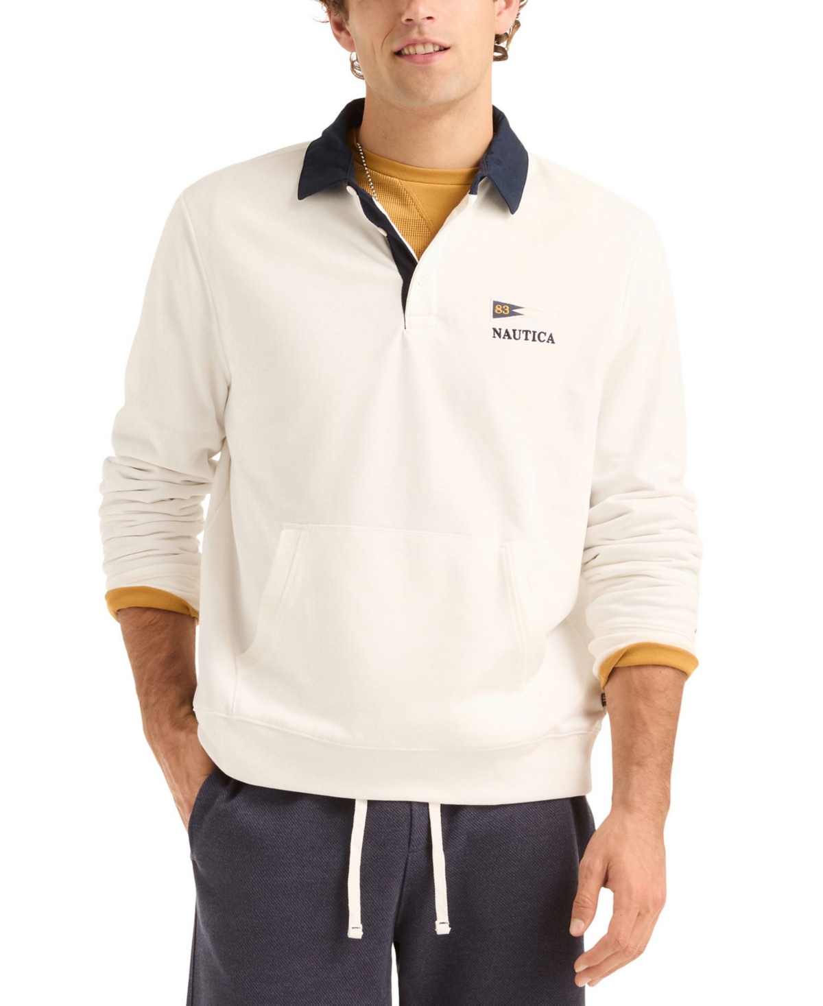 Click here for Nautica Mens Regular-Fit Kangaroo Pocket Polo Swea... prices