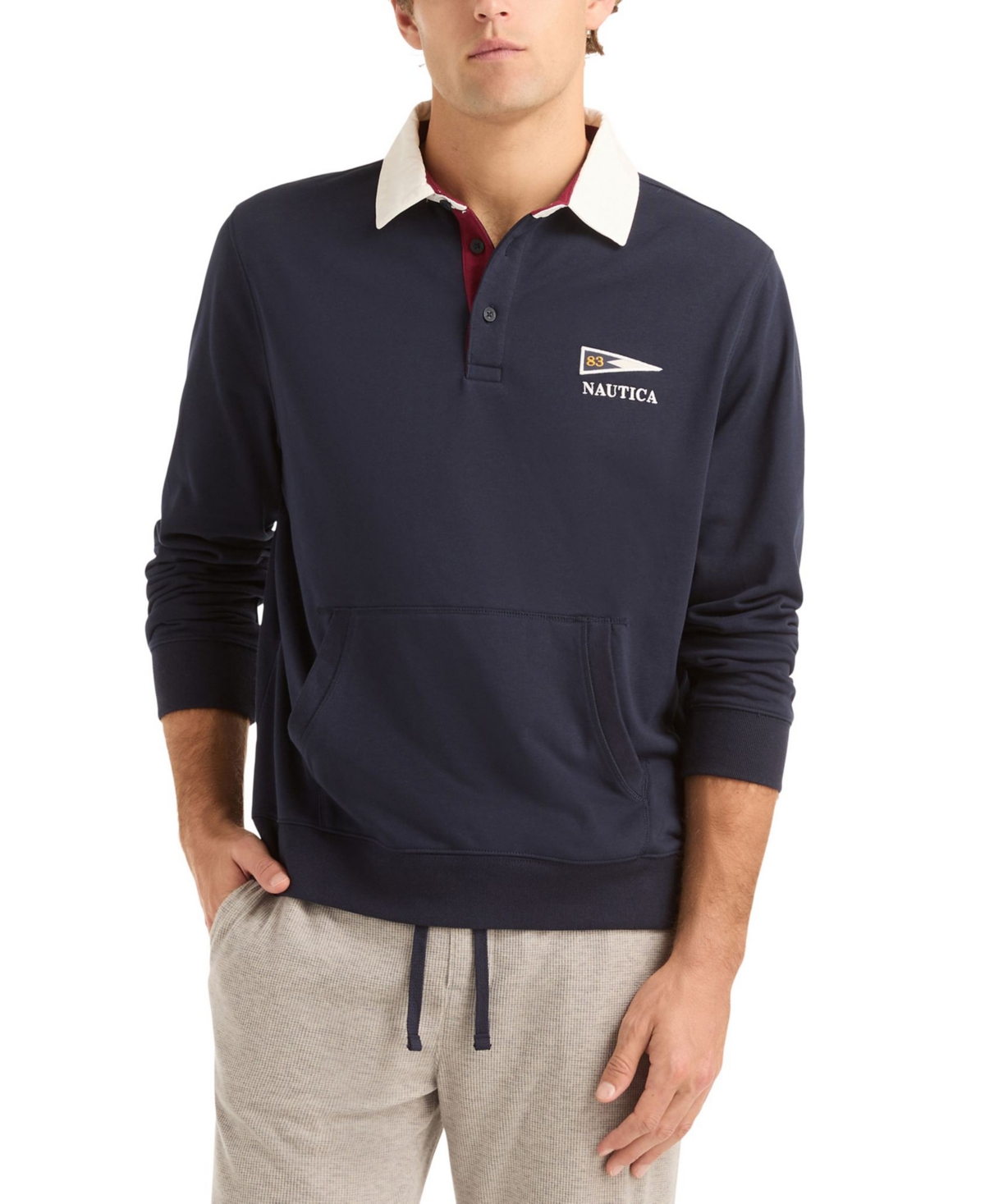 Click here for Nautica Mens Regular-Fit Kangaroo Pocket Polo Swea... prices