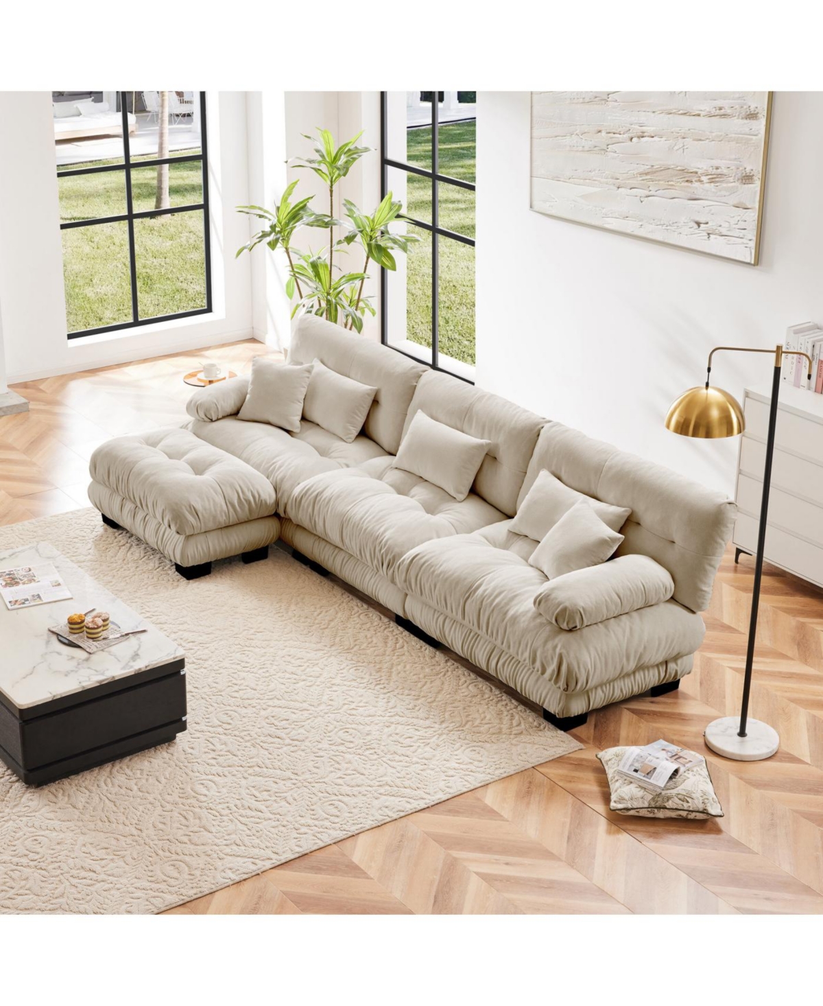 Click here for Streamdale Furniture Luxury Modular Sectional Sofa... prices