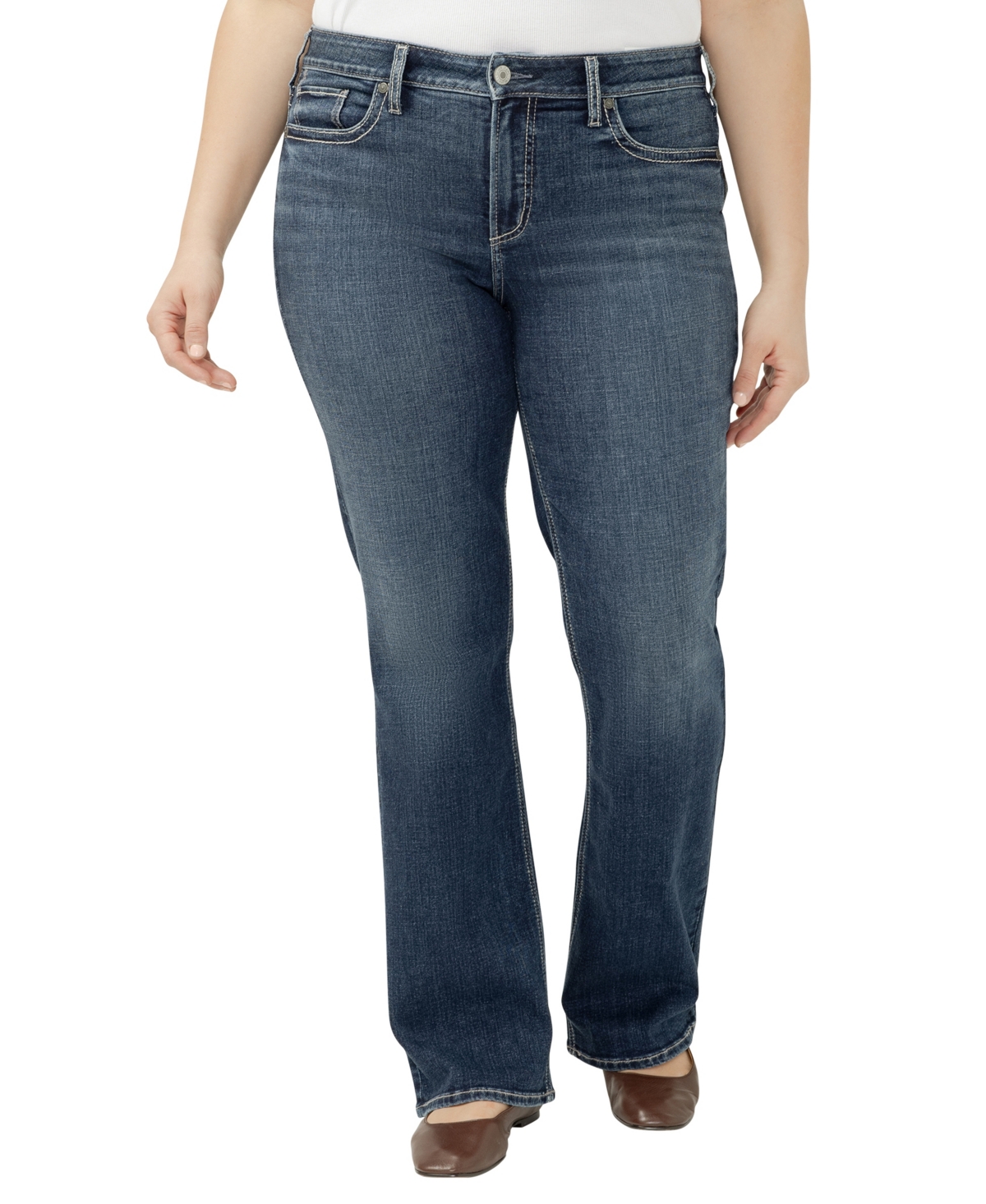 Click here for Silver Jeans Co. Plus Size Suki Mid Rise Curvy Fit... prices