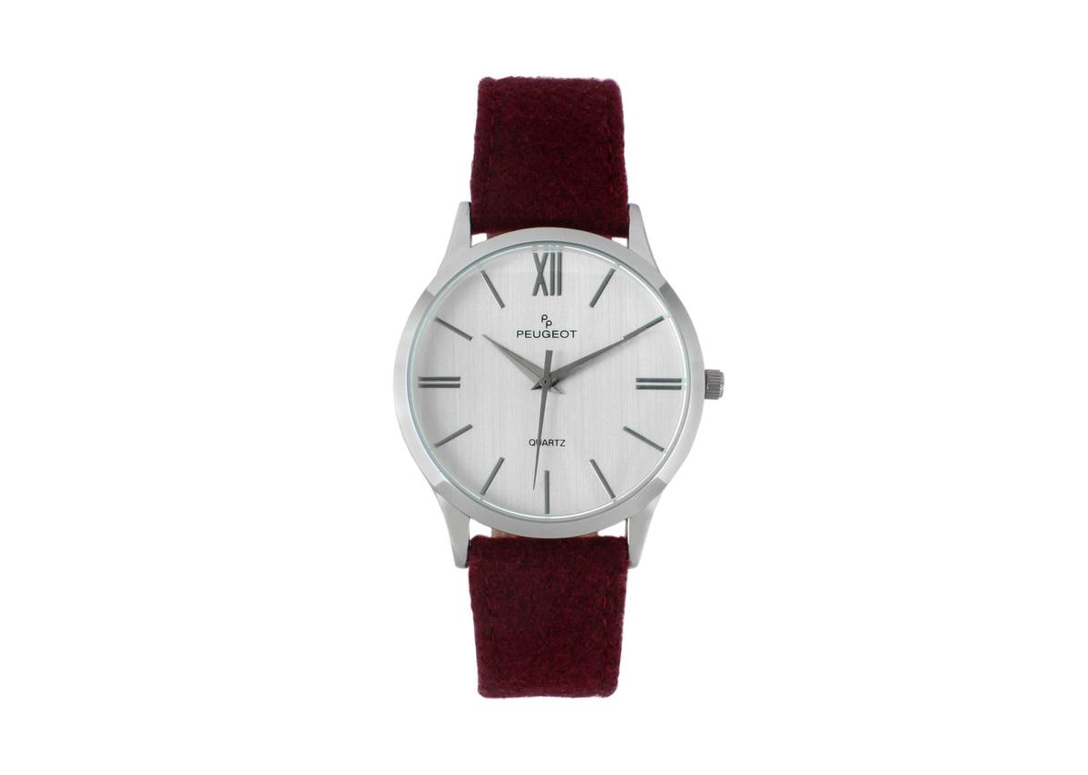 Click here for Peugeot Mens Round 40mm Steel Case with Burgundy W... prices