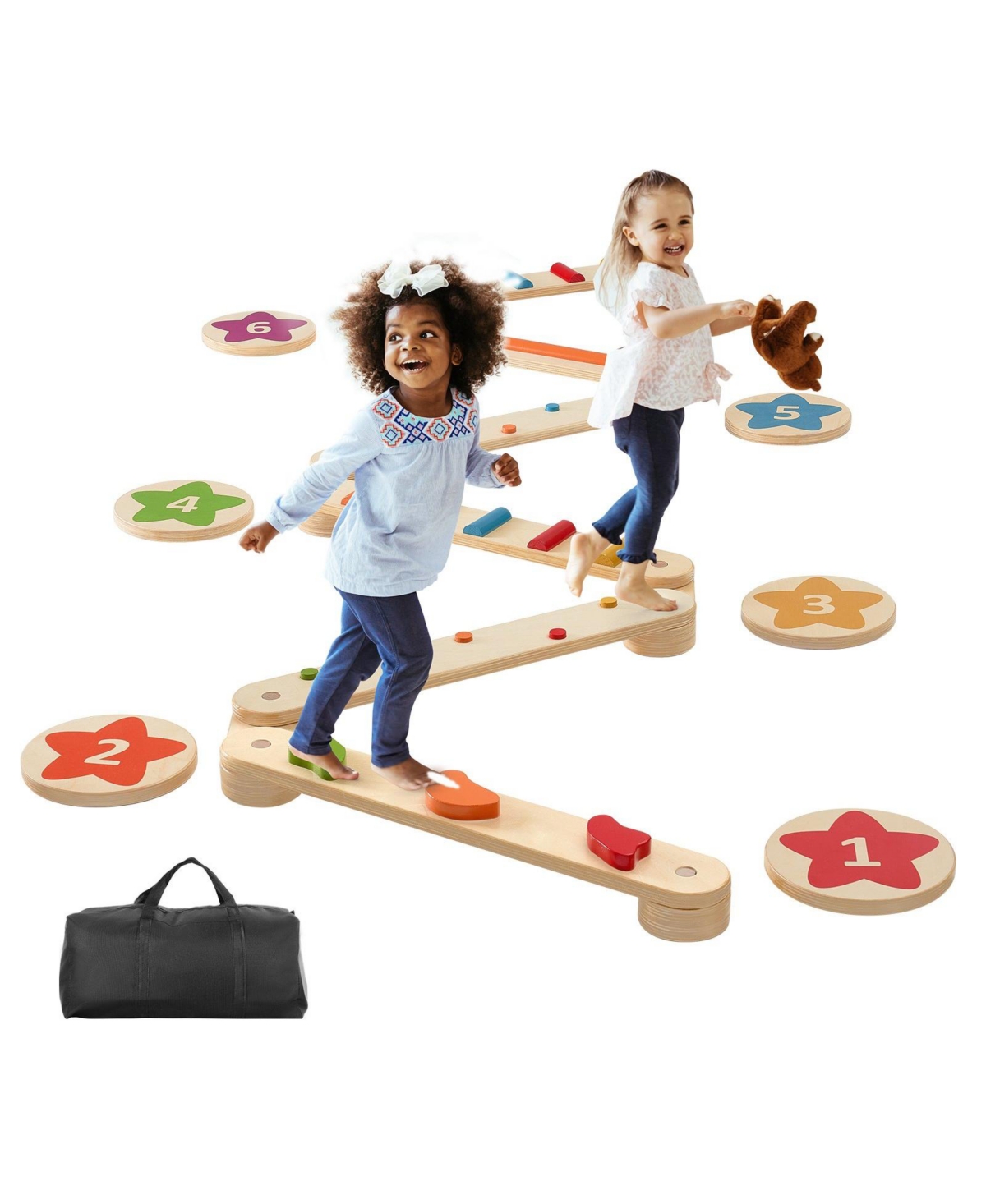Click here for Mecale Kids Balance Beam Stepping Stones Gym Obsta... prices