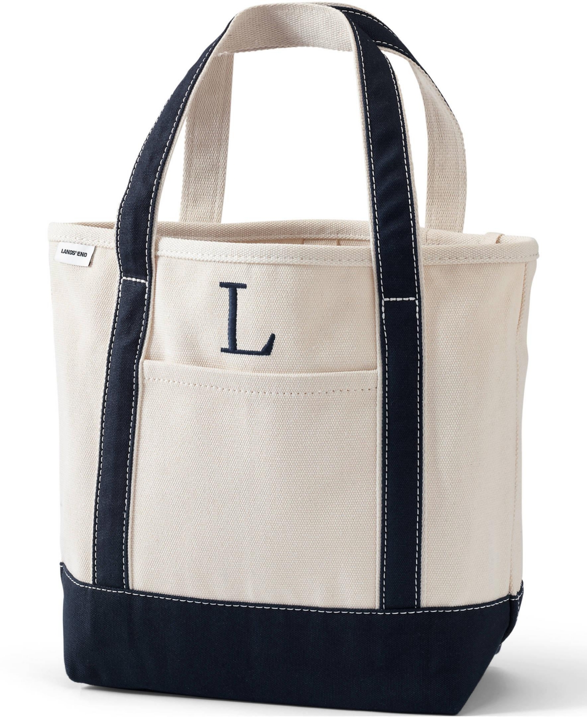 Click here for Lands End Pre-Monogrammed Letter L Canvas Tote Bag... prices