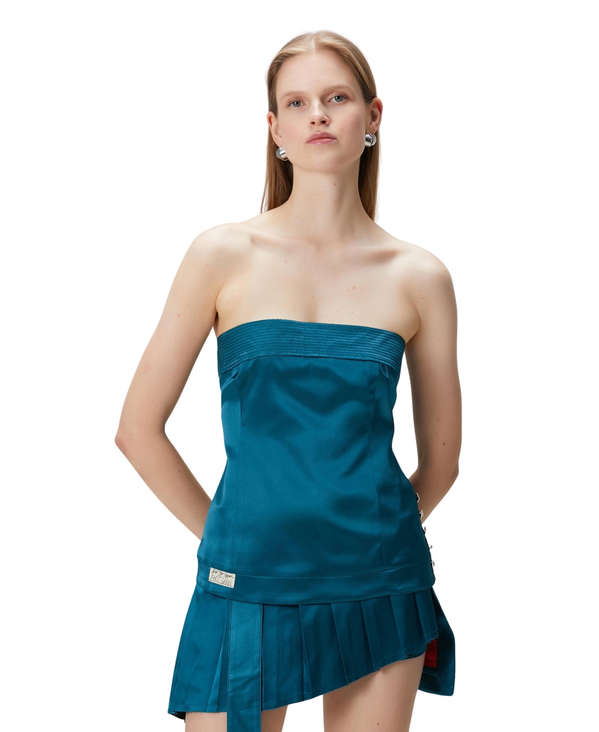 Click here for Pcfg Womens Pure Silk Strapless Top - Moroccan blu... prices