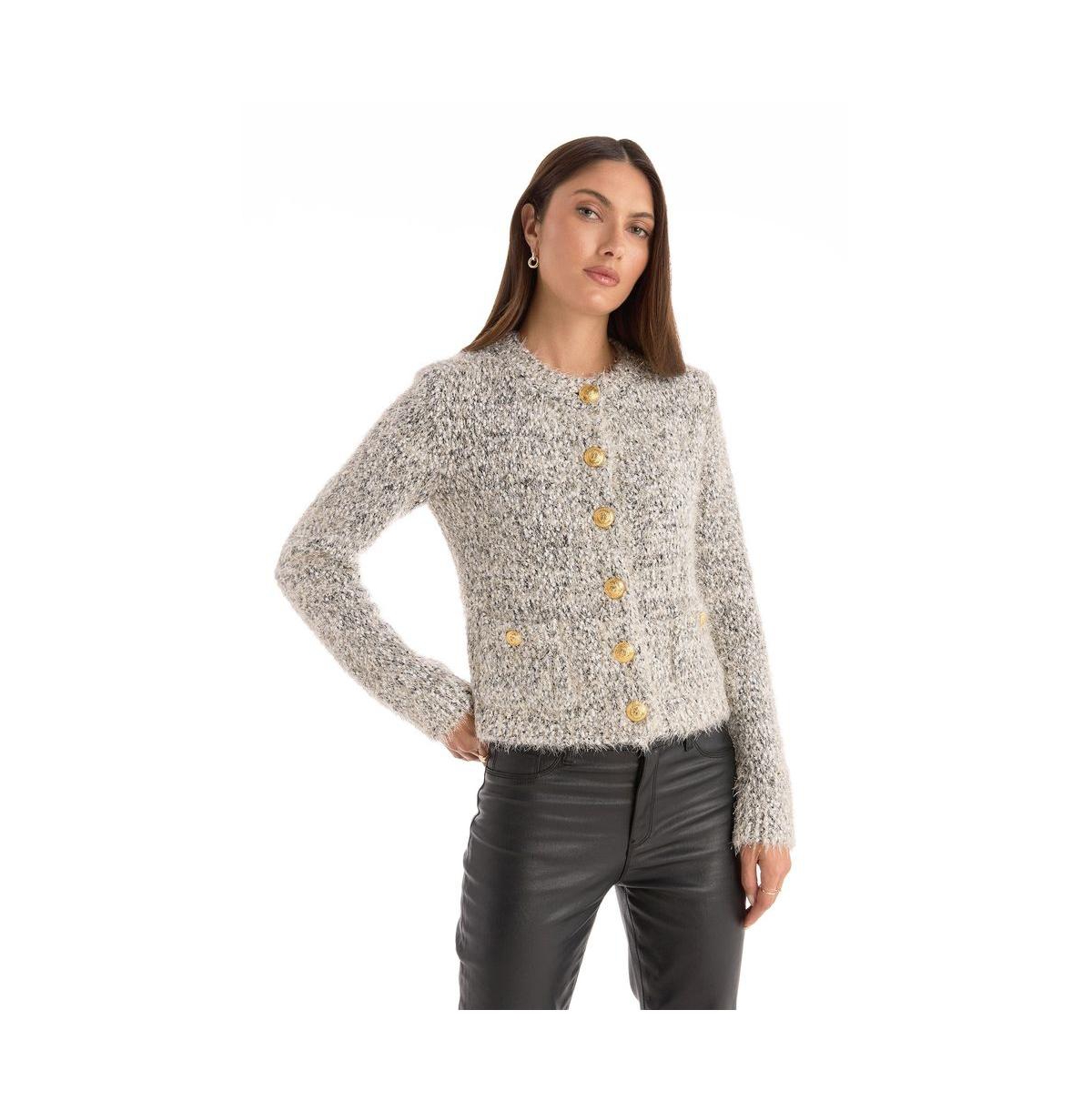Click here for The Noli Shop Womens Joana Knit Cardigan - Grey -... prices