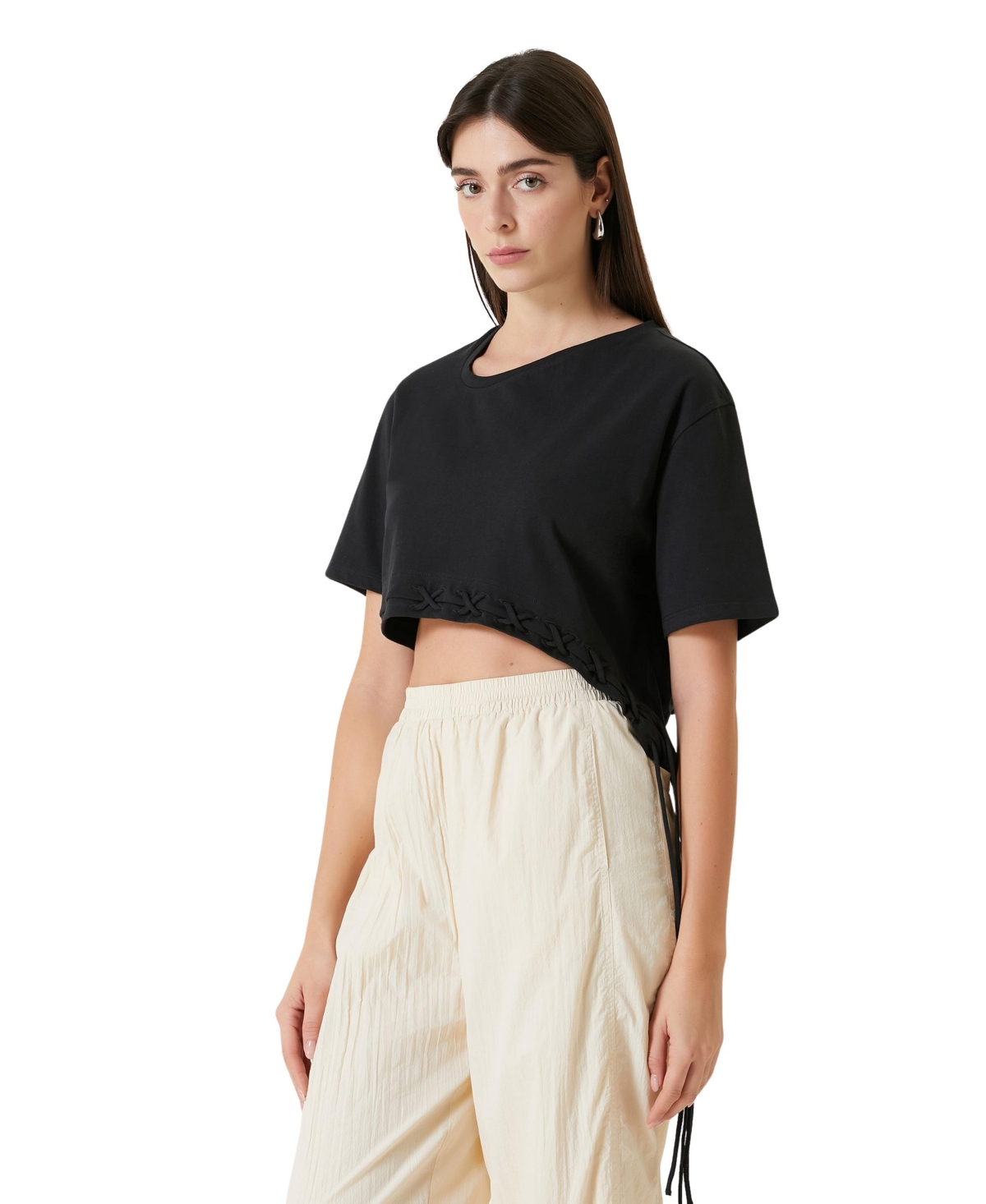 Click here for Pcfg Womens Free Heaven Cotton Crop String T-Shirt... prices