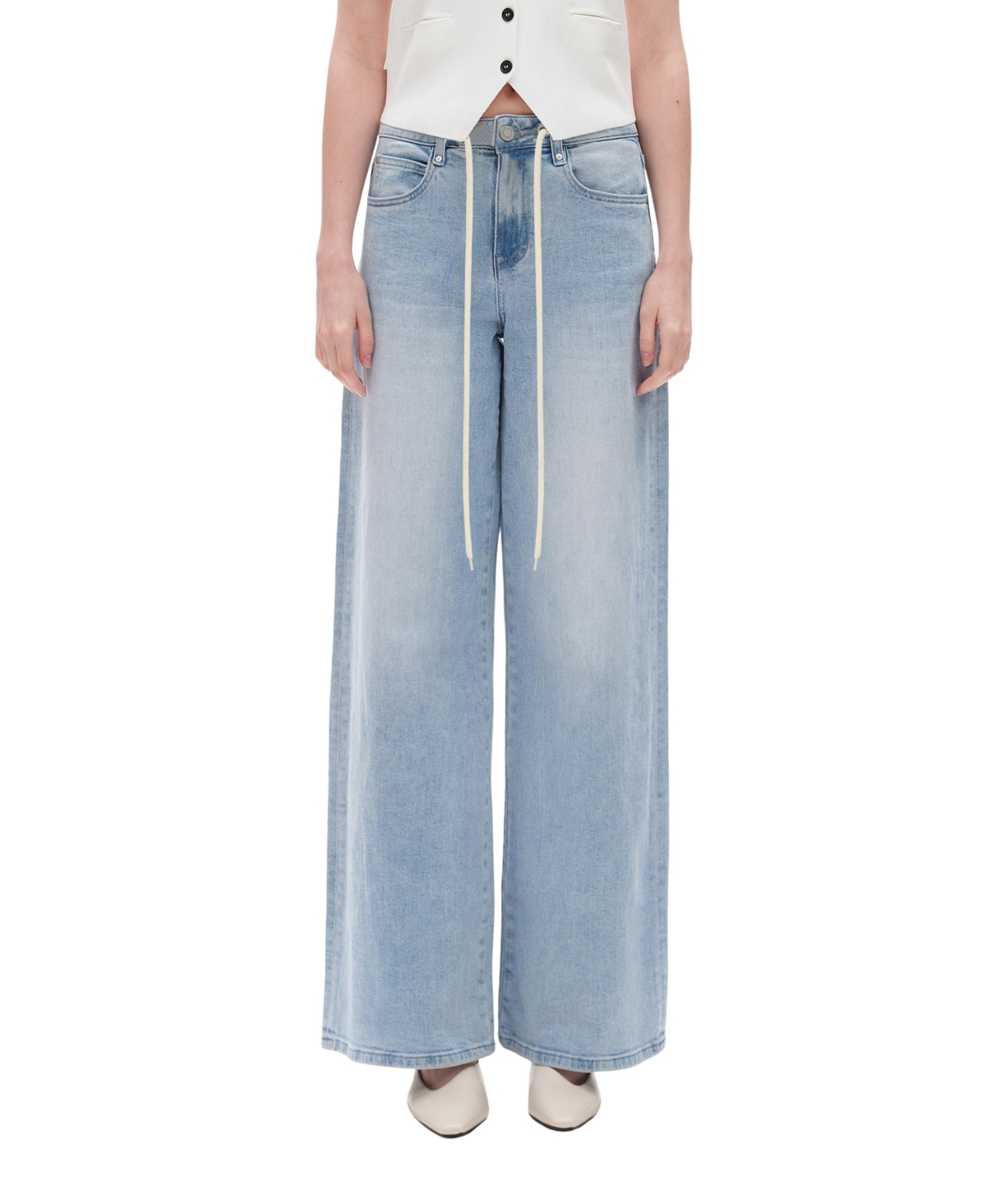 Click here for Bayeas Womens High-Rise Drawstring Baggy Wide-Leg... prices