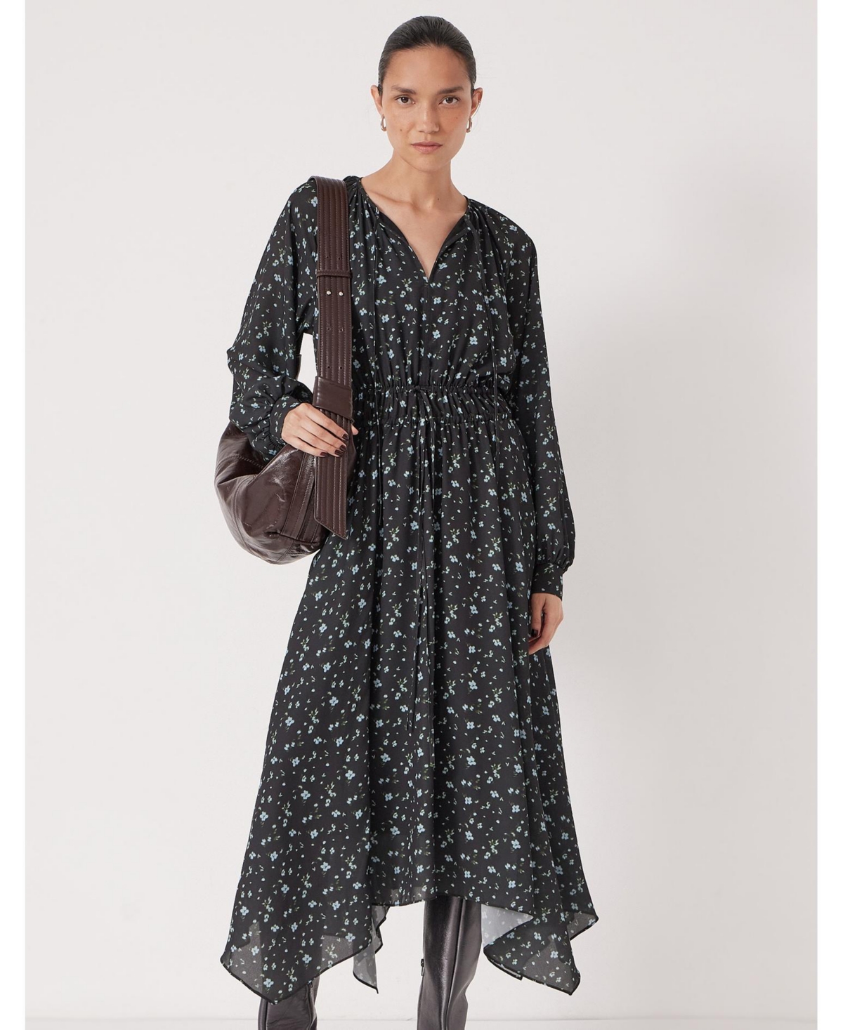 Click here for Hush Womens Odelia Printed Long Sleeve Chiffon Dre... prices