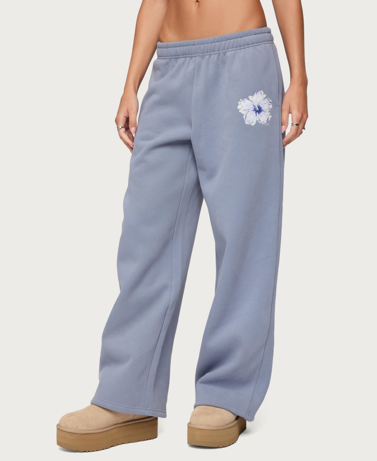 Click here for Edikted Womens Tropical Bloom Sweatpants - Blue prices