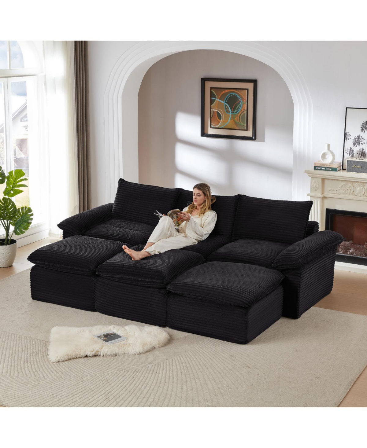 Click here for Streamdale Furniture Modern corduroy cloud sofa  f... prices