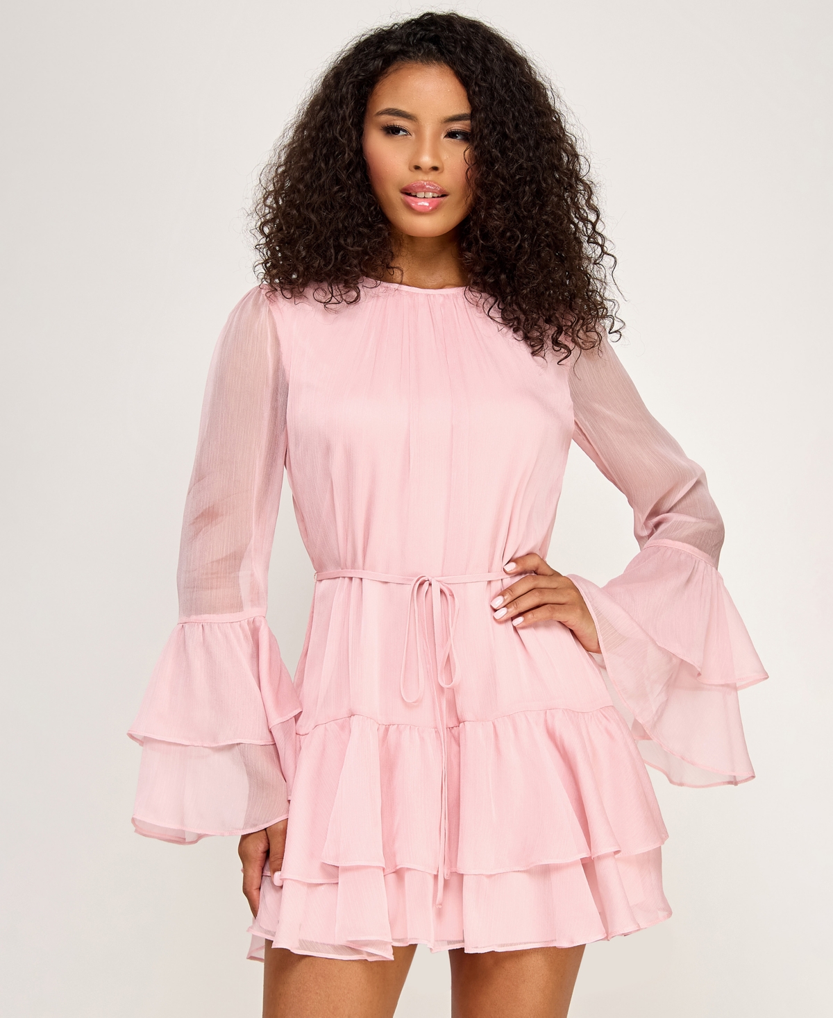 Click here for Seni & Cade Juniors Crewneck Layered Ruffle Mini D... prices