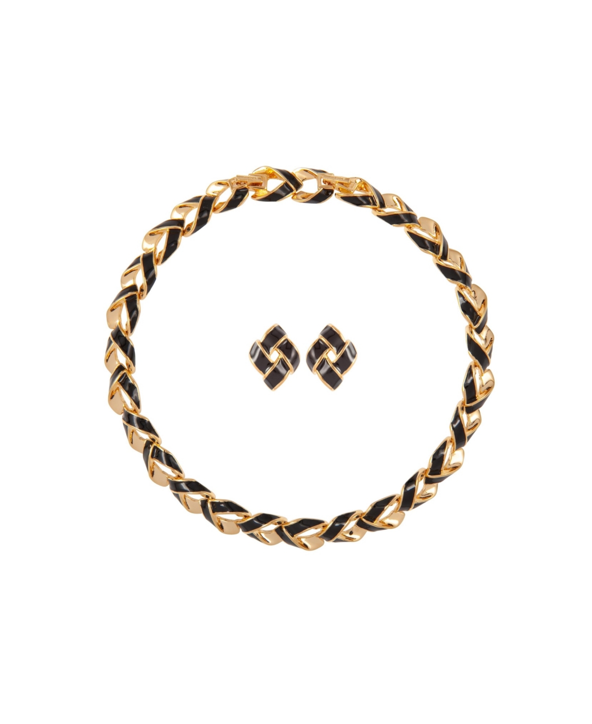 Click here for Susan Caplan 1990s Vintage DOrlan Black Enamel Nec... prices