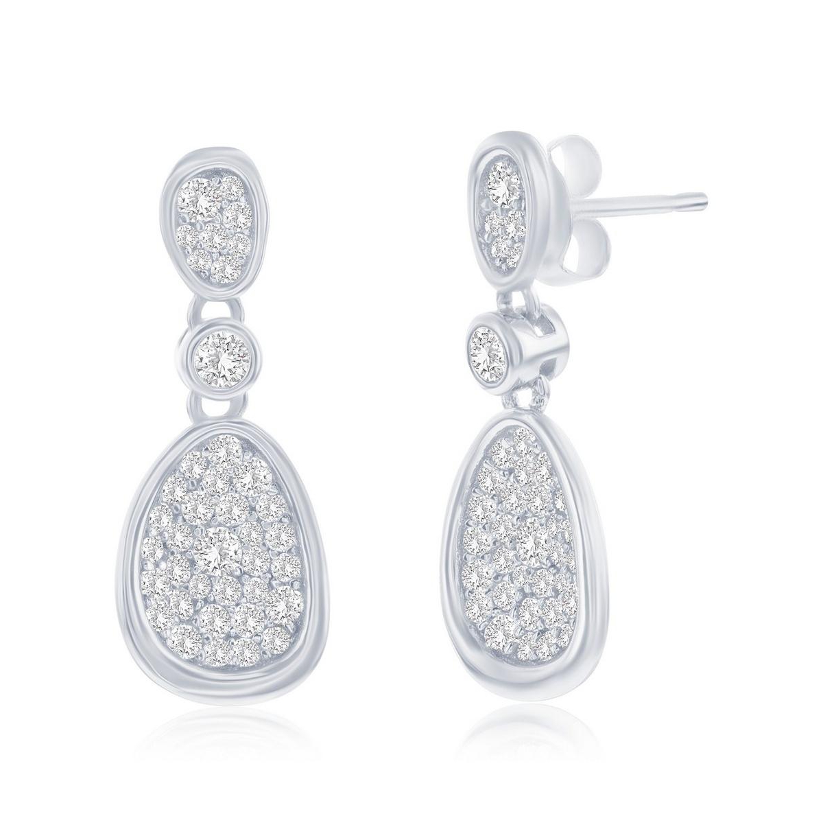 Click here for Simona Sterling Silver  Irregular-Shaped Pave Cz E... prices