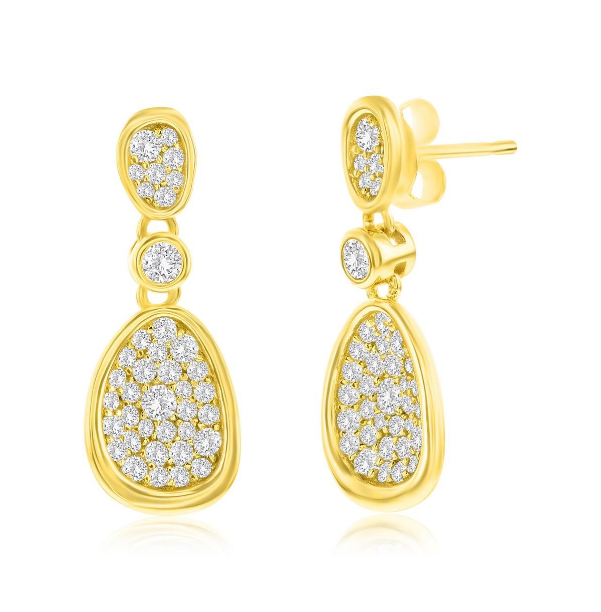 Click here for Simona Sterling Silver  Irregular-Shaped Pave Cz E... prices