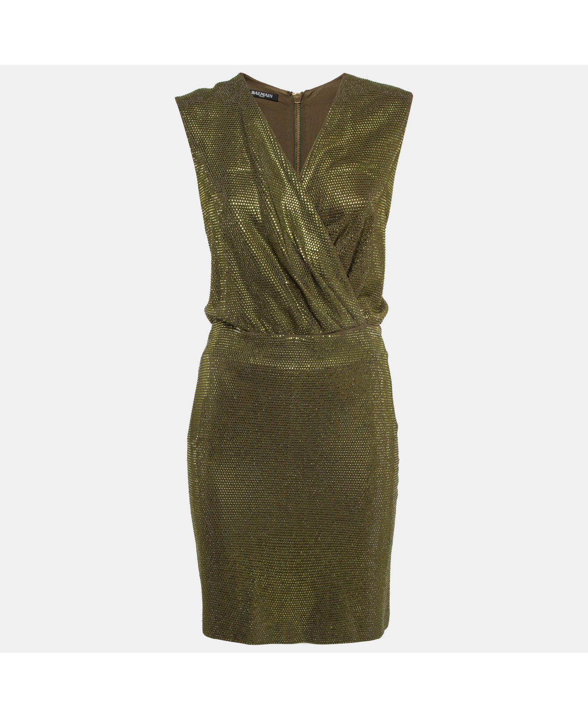 Click here for Pre-Owned Balmain Womens Green Embellished Jersey... prices