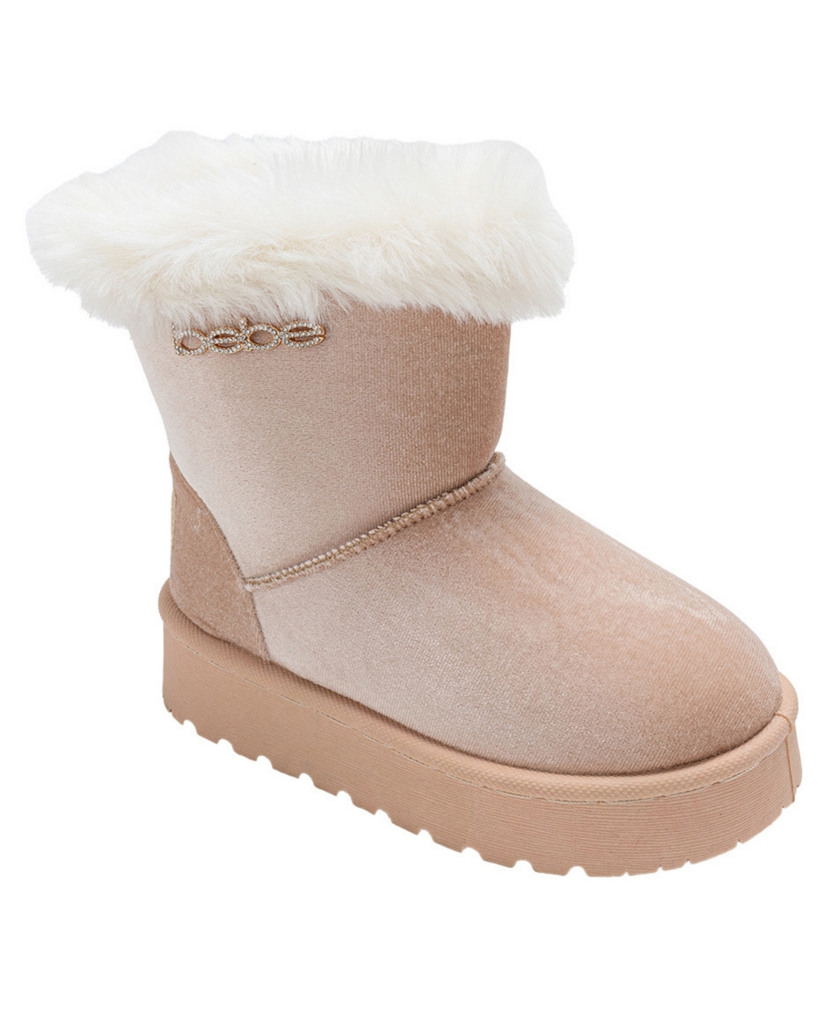 Click here for Bebe Girls 1-13 Collared Rhinestone Boots - Taupe prices