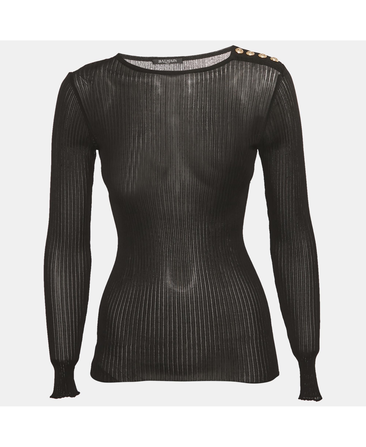 Click here for Pre-Owned Balmain Womens Rib Knit Long Sleeve Top prices