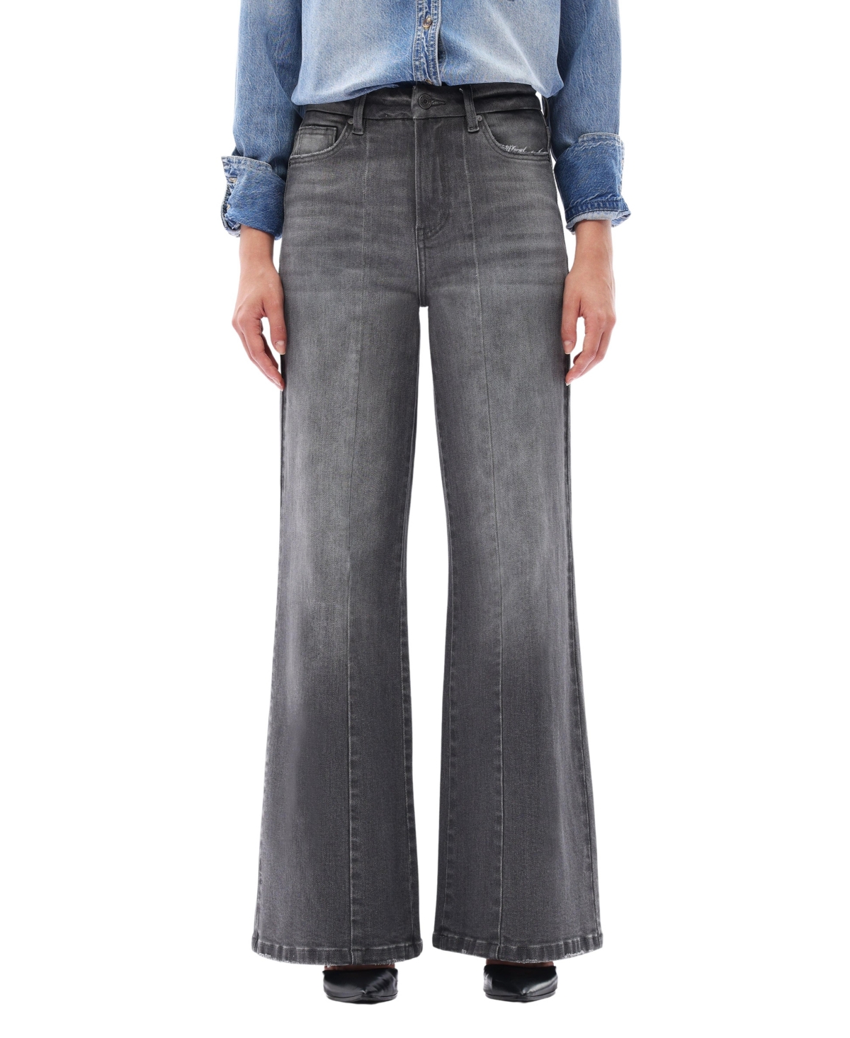 Click here for Bayeas Womens High Rise Wide Leg Charcoal Jeans -... prices