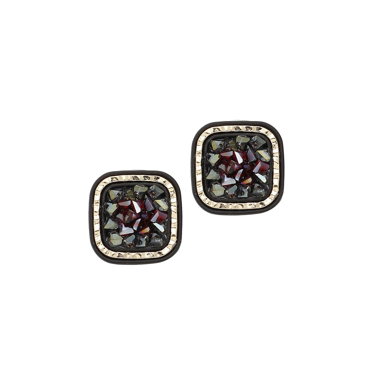 Click here for Sohi Womens Crystal Stud Earrings - Black prices