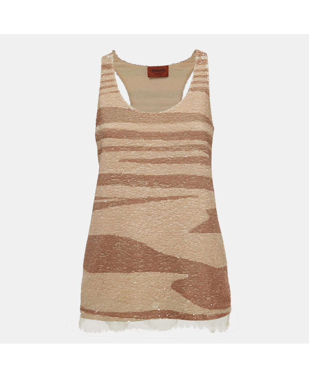 Click here for Pre-Owned Missoni Womens Beige Striped Sequin Tank... prices