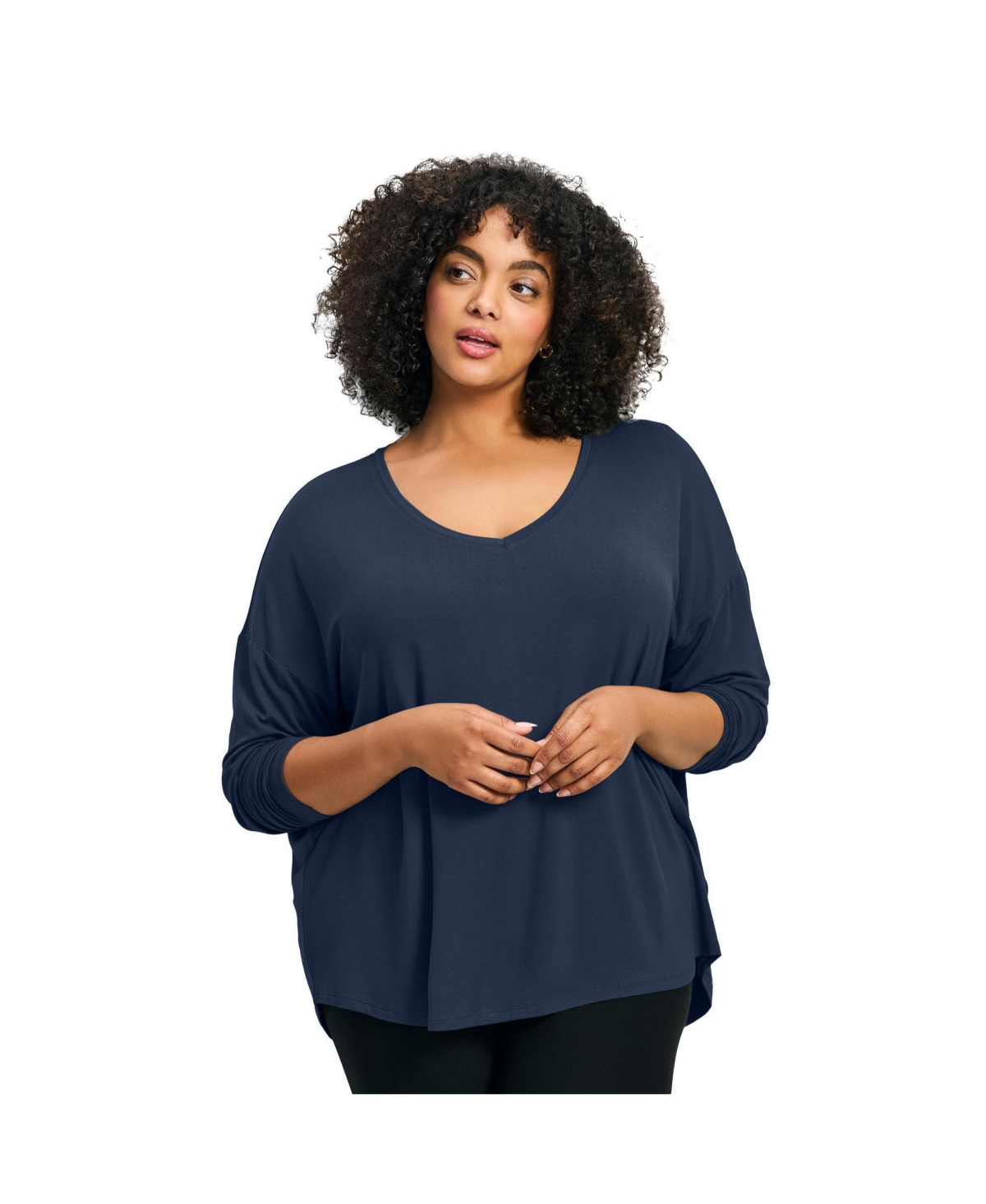 Click here for Avenue Womens Taya Essential Top - Navy prices