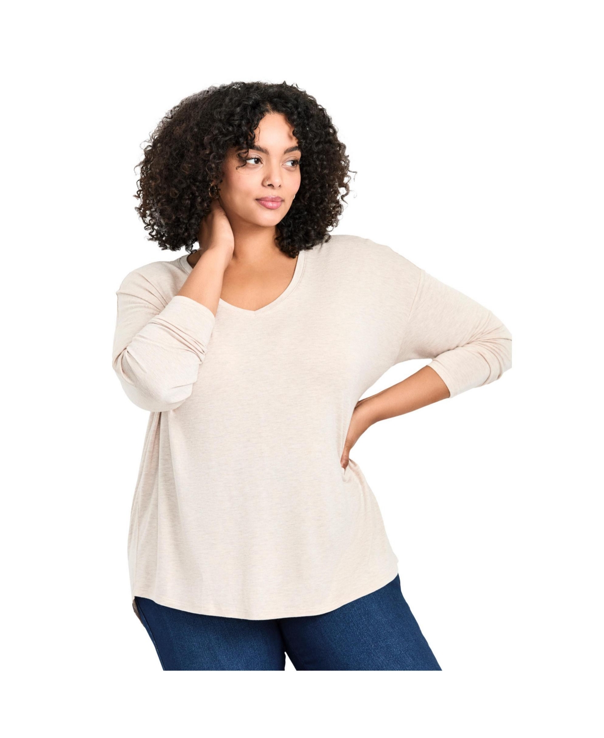 Click here for Avenue Womens Taya Essential Top - Oatmeal marle prices