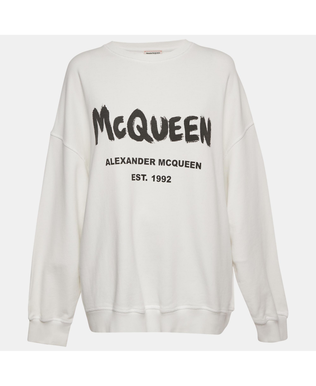 Click here for Pre-Owned Alexander Mcqueen Womens White Logo Prin... prices