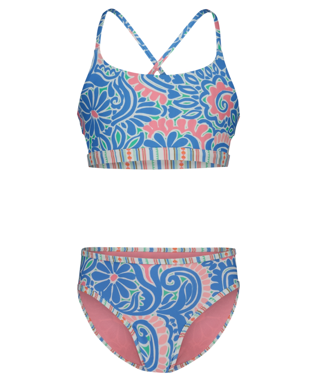 Click here for Roxy Girls 7-16 Floral Printed Swim Top and Bottom... prices