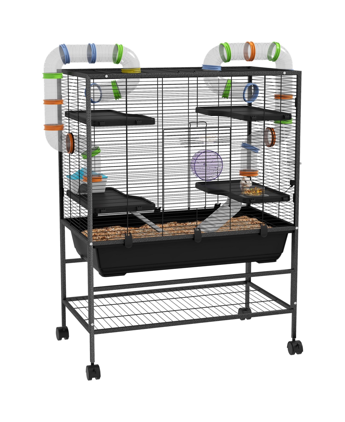 Click here for PawHut Large Hamster Cage Rat Cage on Wheels w/ St... prices