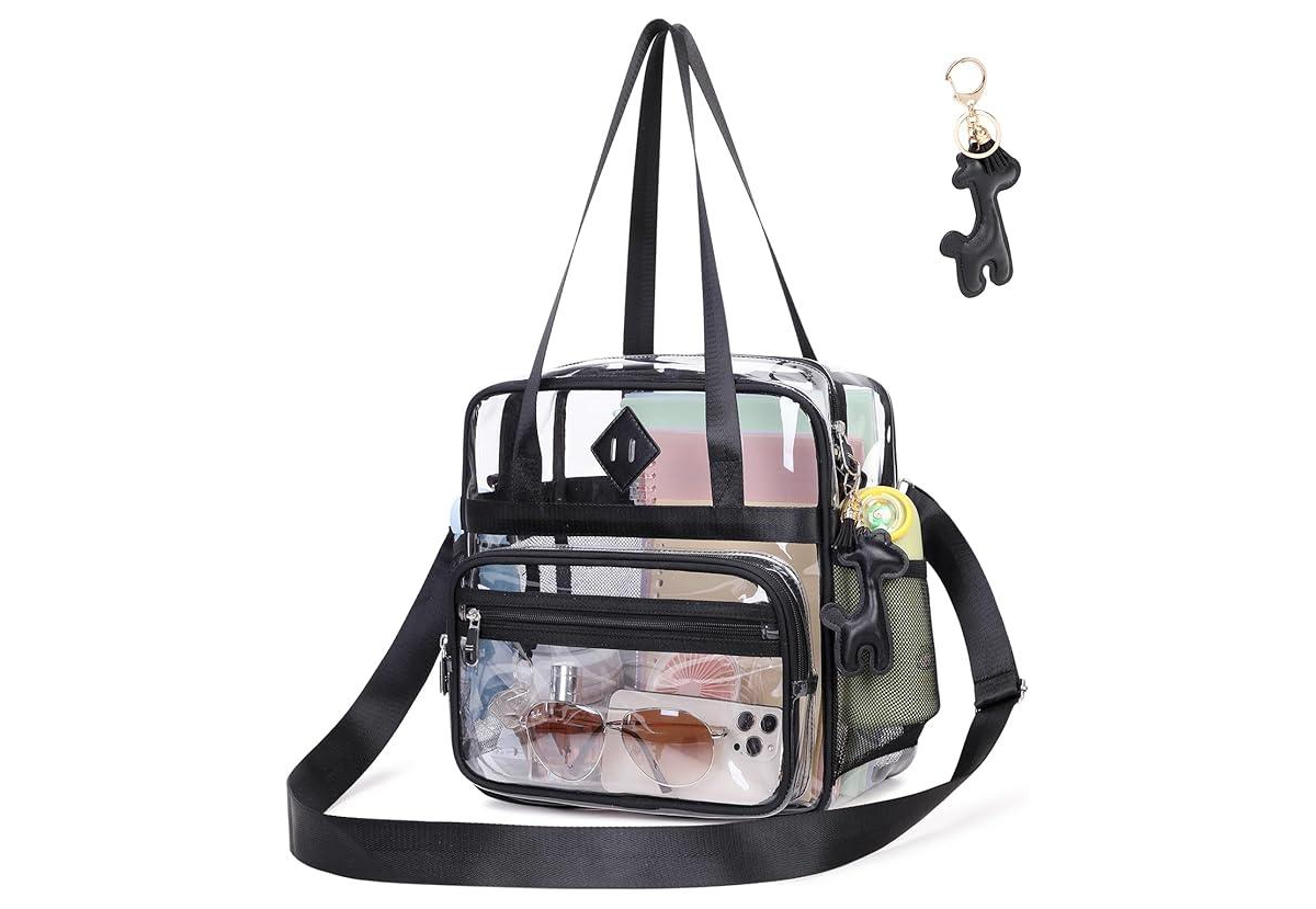 Click here for Clear See Through Tote Bag for Women - Black prices