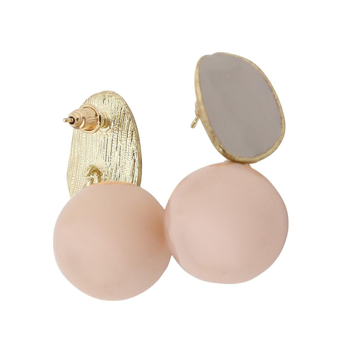 Click here for Sohi Multi-Stone/ Circular Drop Earrings - Beige/k... prices