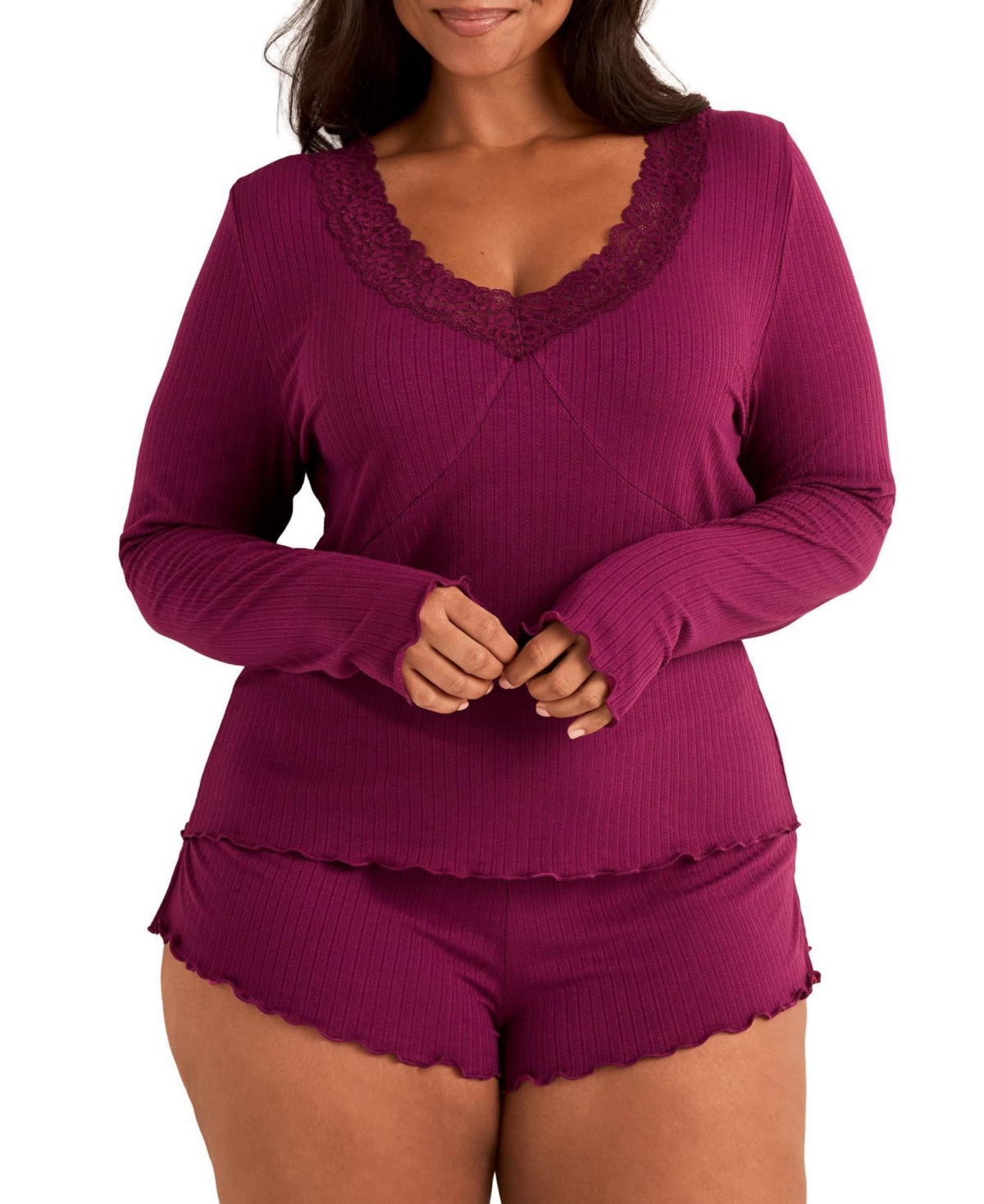 Click here for Adore Me Plus Size Brooks Pajama Long Sleeve Top &... prices