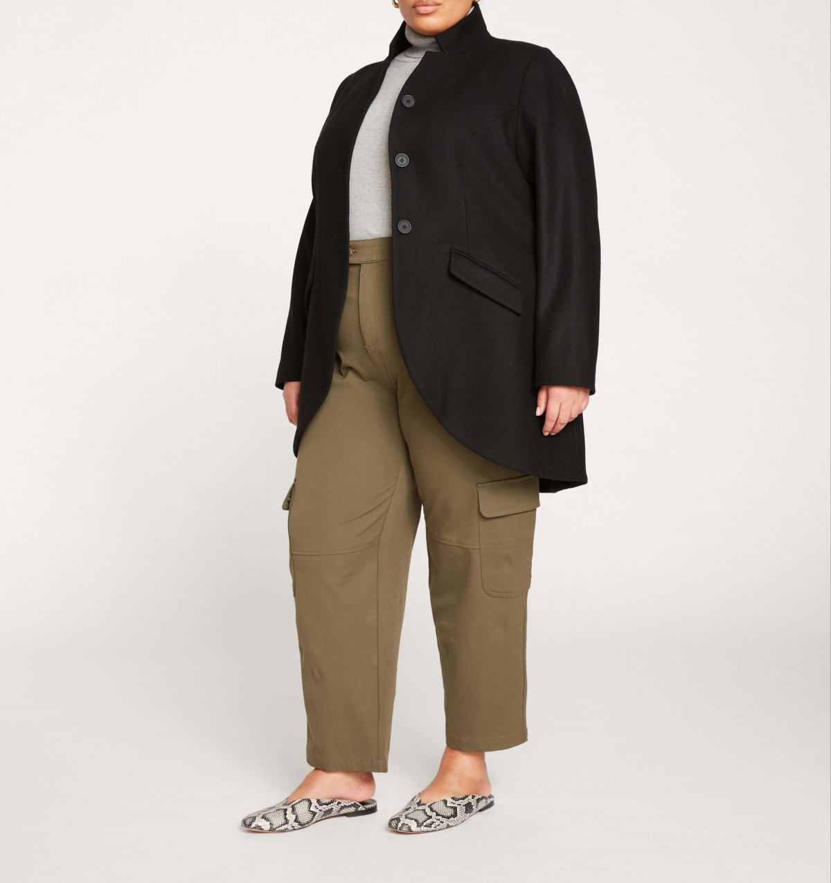 Click here for Universal Standard Plus Size Beas Coat - Black prices