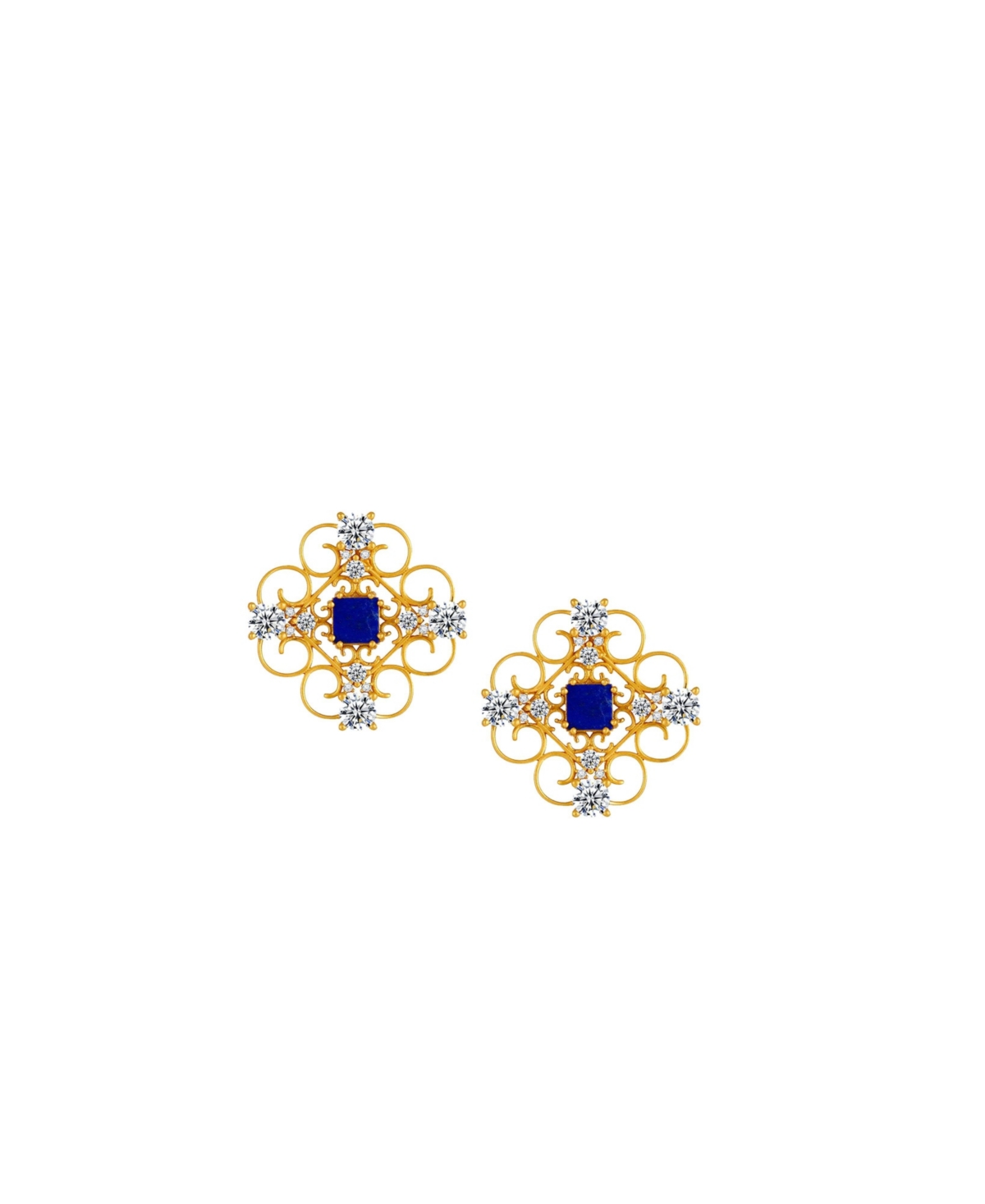 Click here for Retro Chic Orchid Dream Earrings - Blue  gold prices
