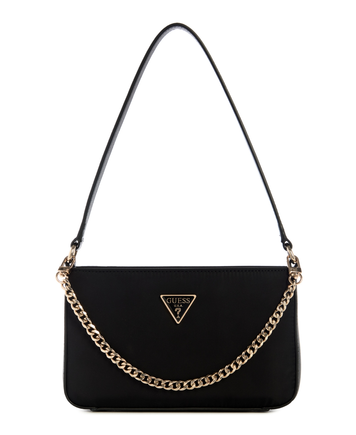 Click here for Guess Gemma Top Zipper Shoulder Bag - Black prices