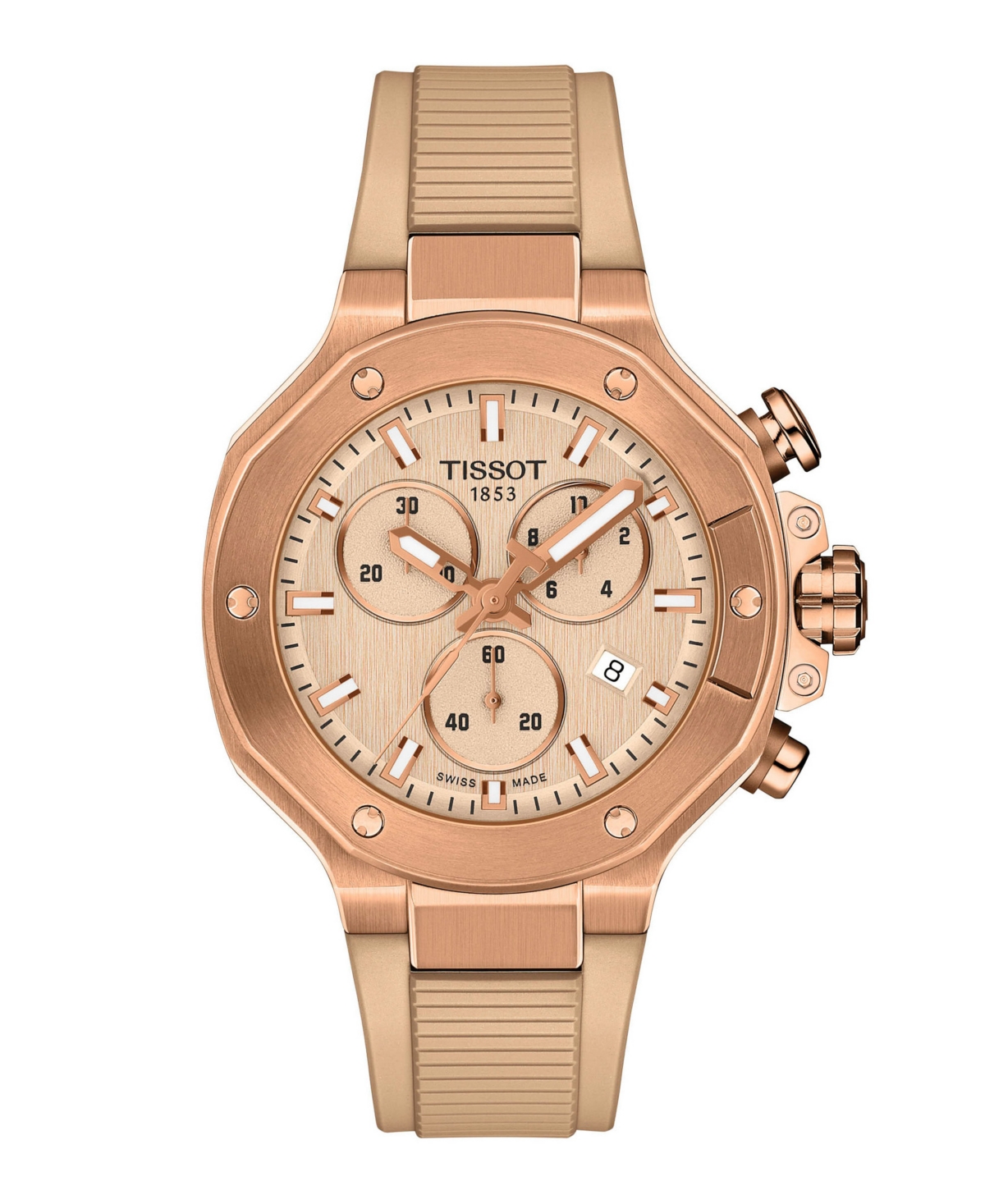 Click here for Tissot Unisex Rose Gold Silicone Bracelet Watch  3... prices