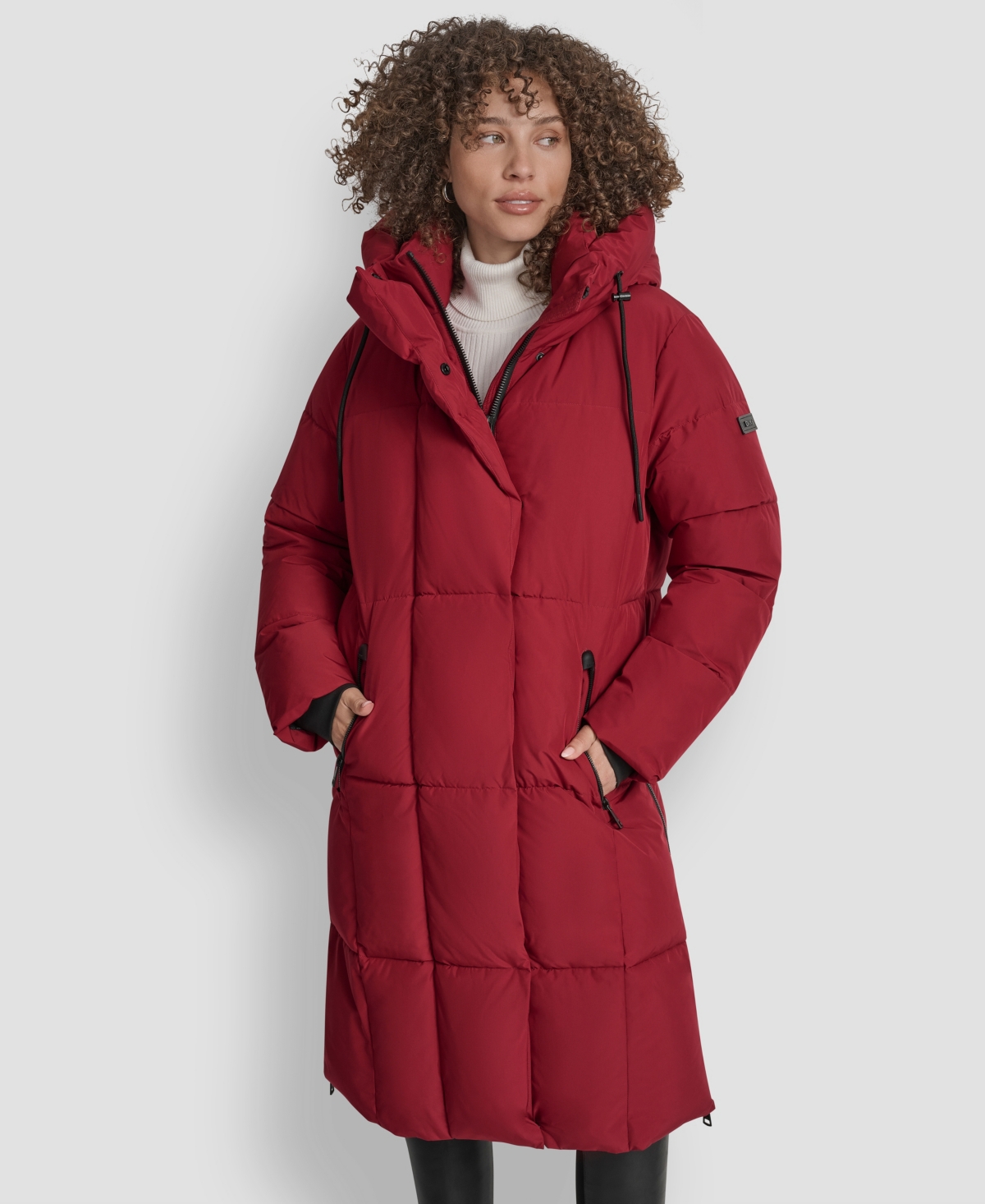 Click here for Dkny Womens Zip-Front Stand Collar Coat - Tibetn prices