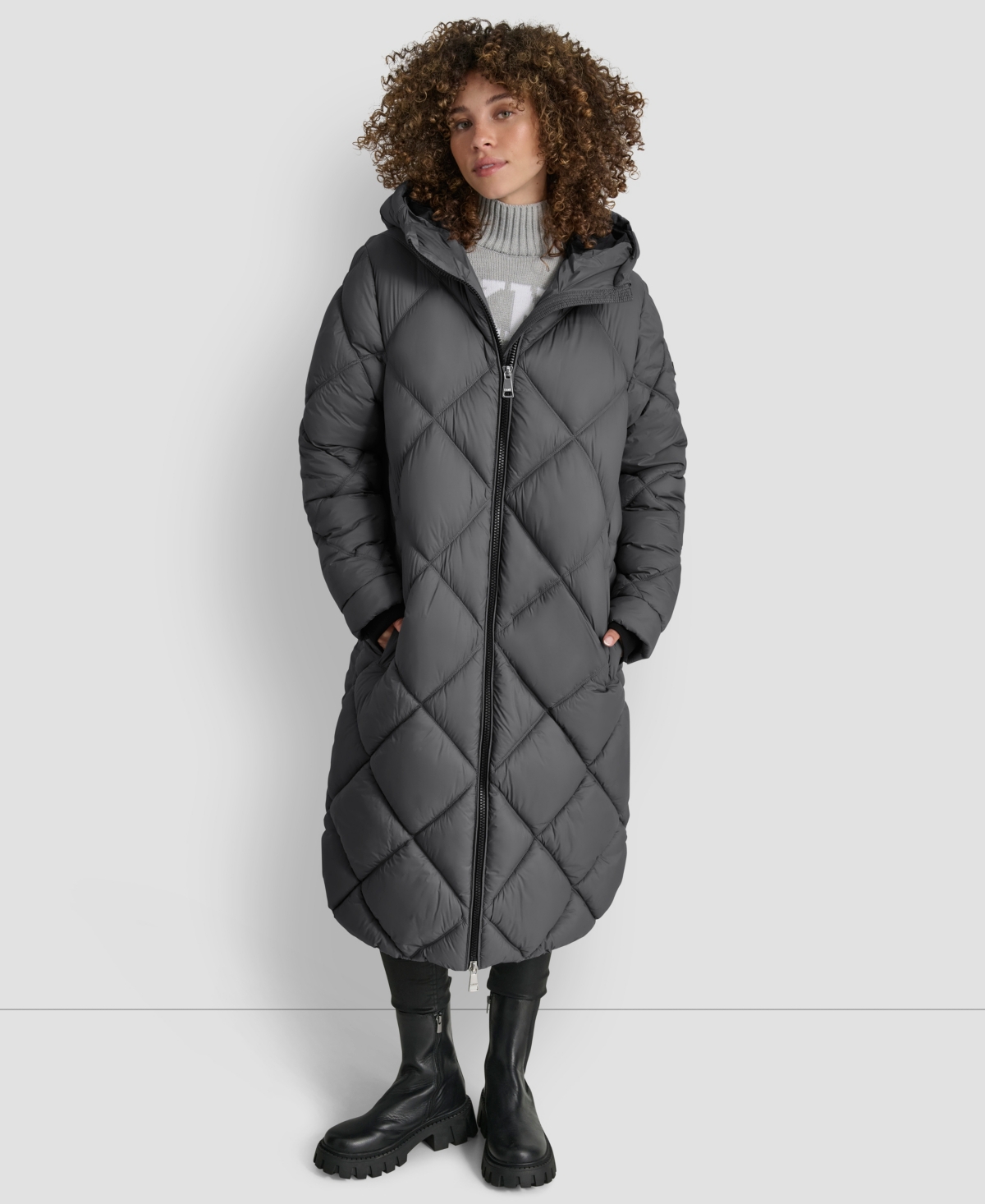 Click here for Dkny Womens Diamond Quilted Hooded Puffer Coat - T... prices
