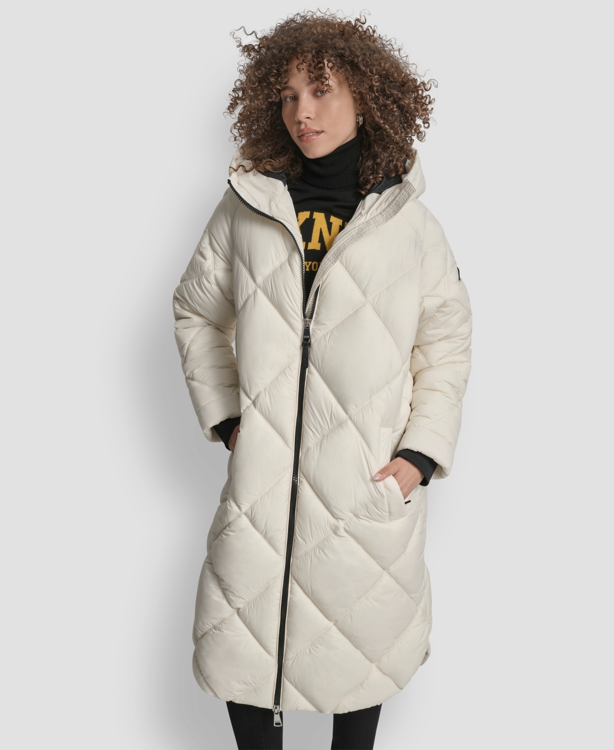 Click here for Dkny Womens Diamond Quilted Hooded Puffer Coat - P... prices