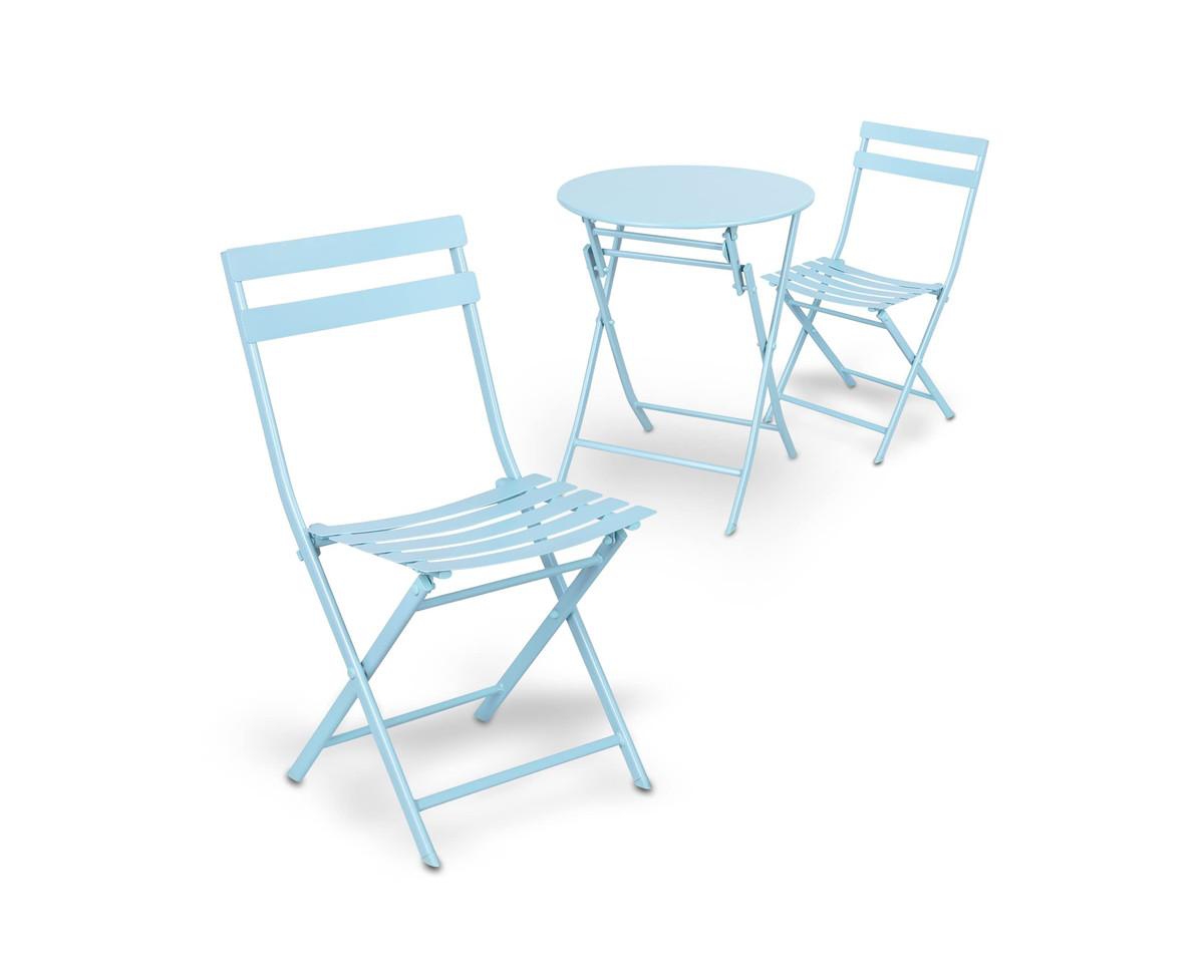 Click here for gaomon 3-Piece Folding Patio Bistro Set  Blue Outd... prices