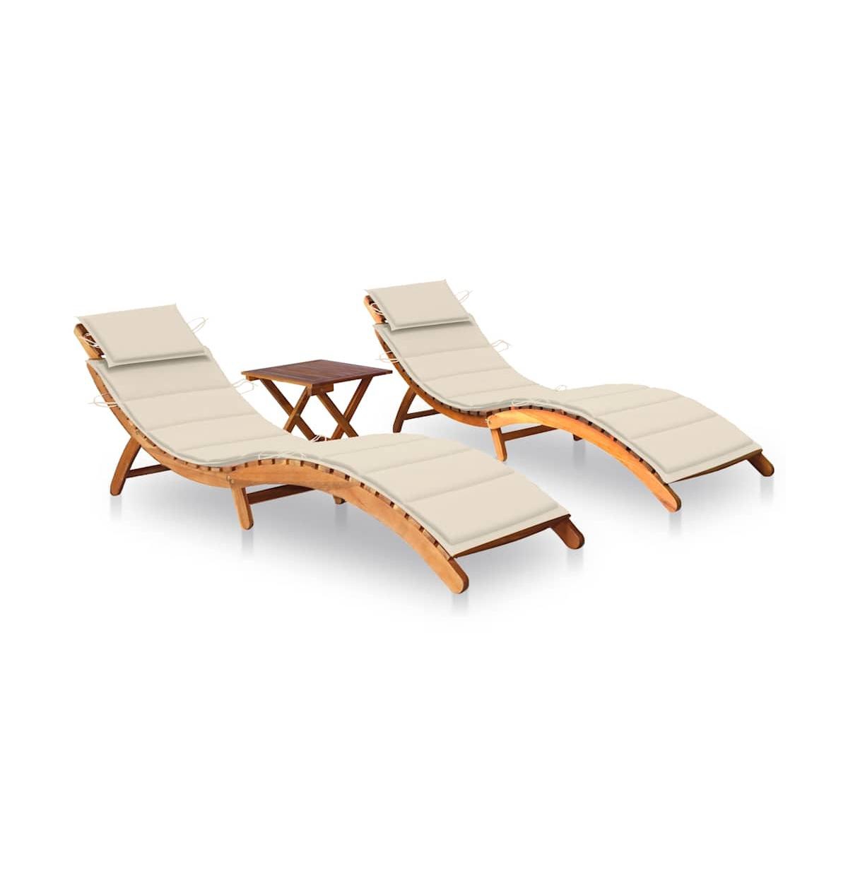 Click here for vidaXL Sun Lounger Natural Wood Solid Acacia wood... prices
