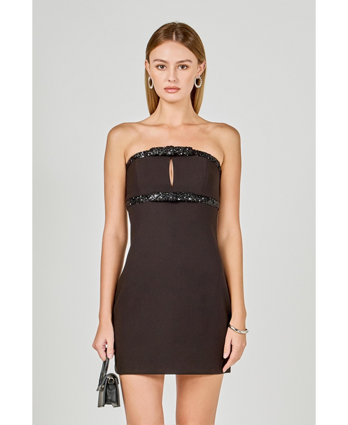 Click here for endless rose Womens Sequin Trimmed Strapless Mini... prices