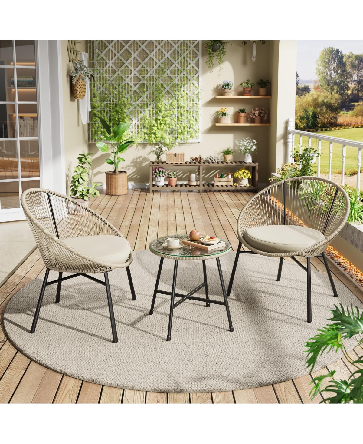 Click here for Gaomon 3 Pieces Patio Bistro Set Outdoor Acapulco... prices
