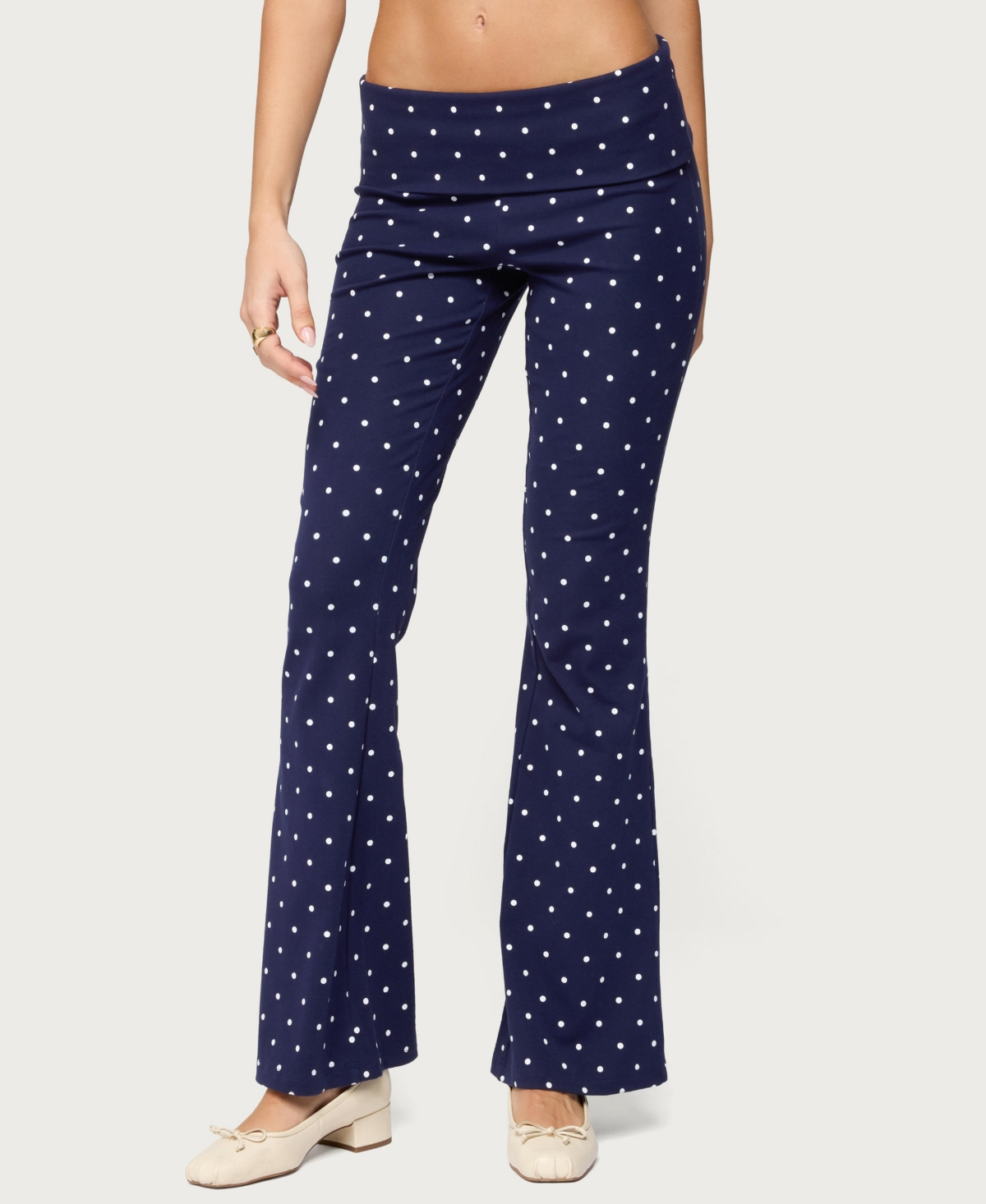 Click here for Edikted Womens Daliya Polka Dot Fold Over Pants -... prices
