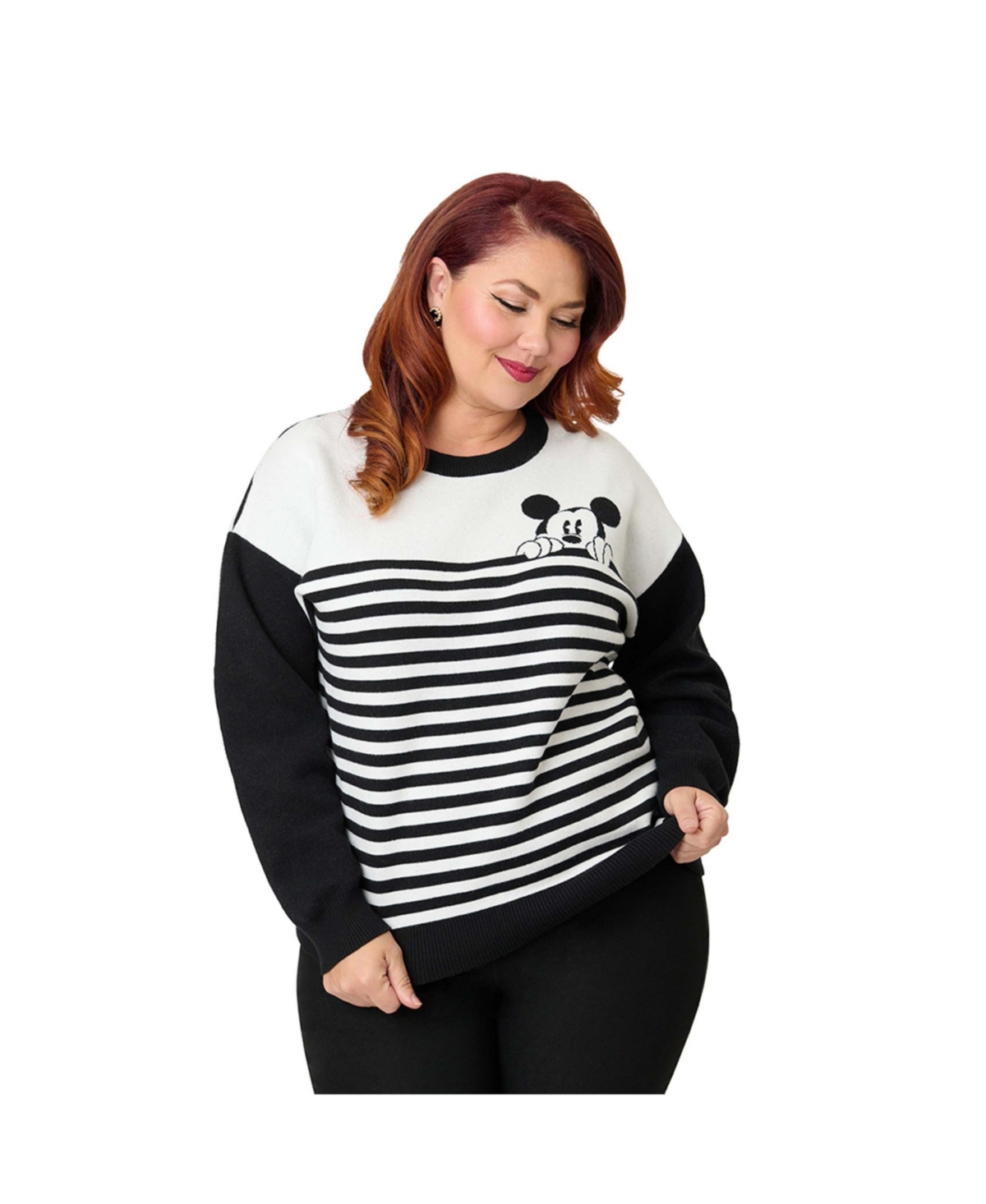 Click here for Unique Vintage Plus Size Long Sleeve Sweater - Bla... prices