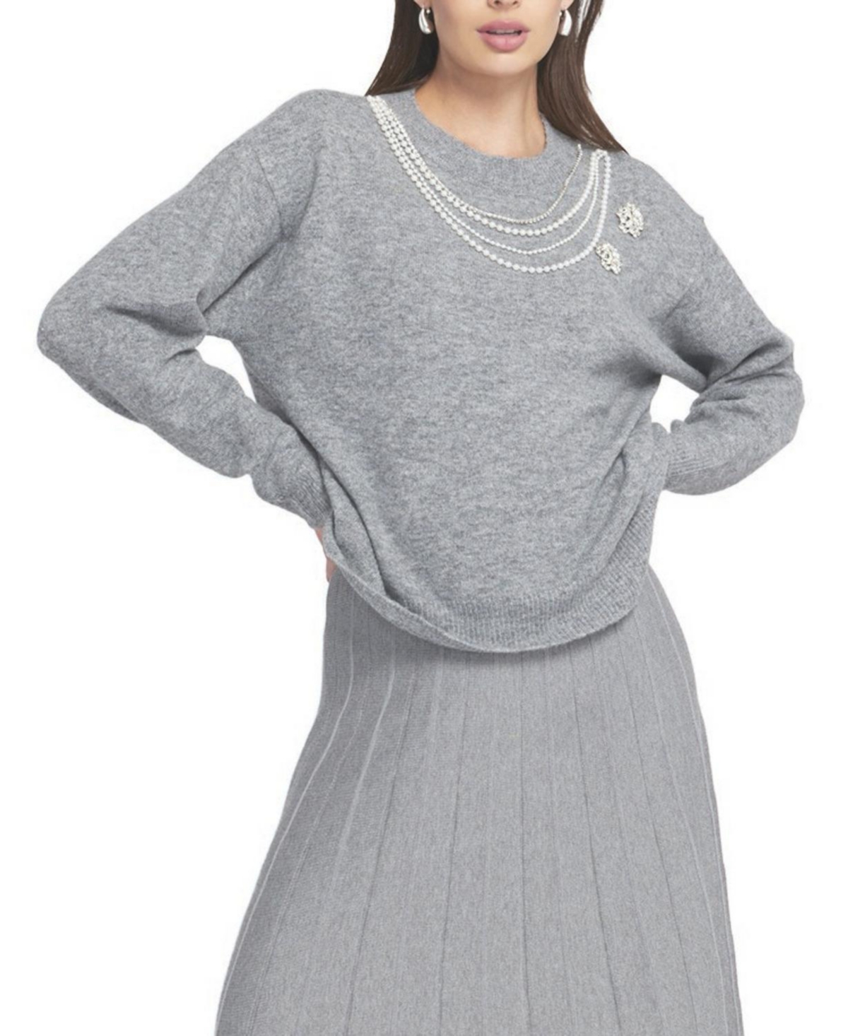 Click here for Elle Collection Womens Embellished Sweater Pullove... prices