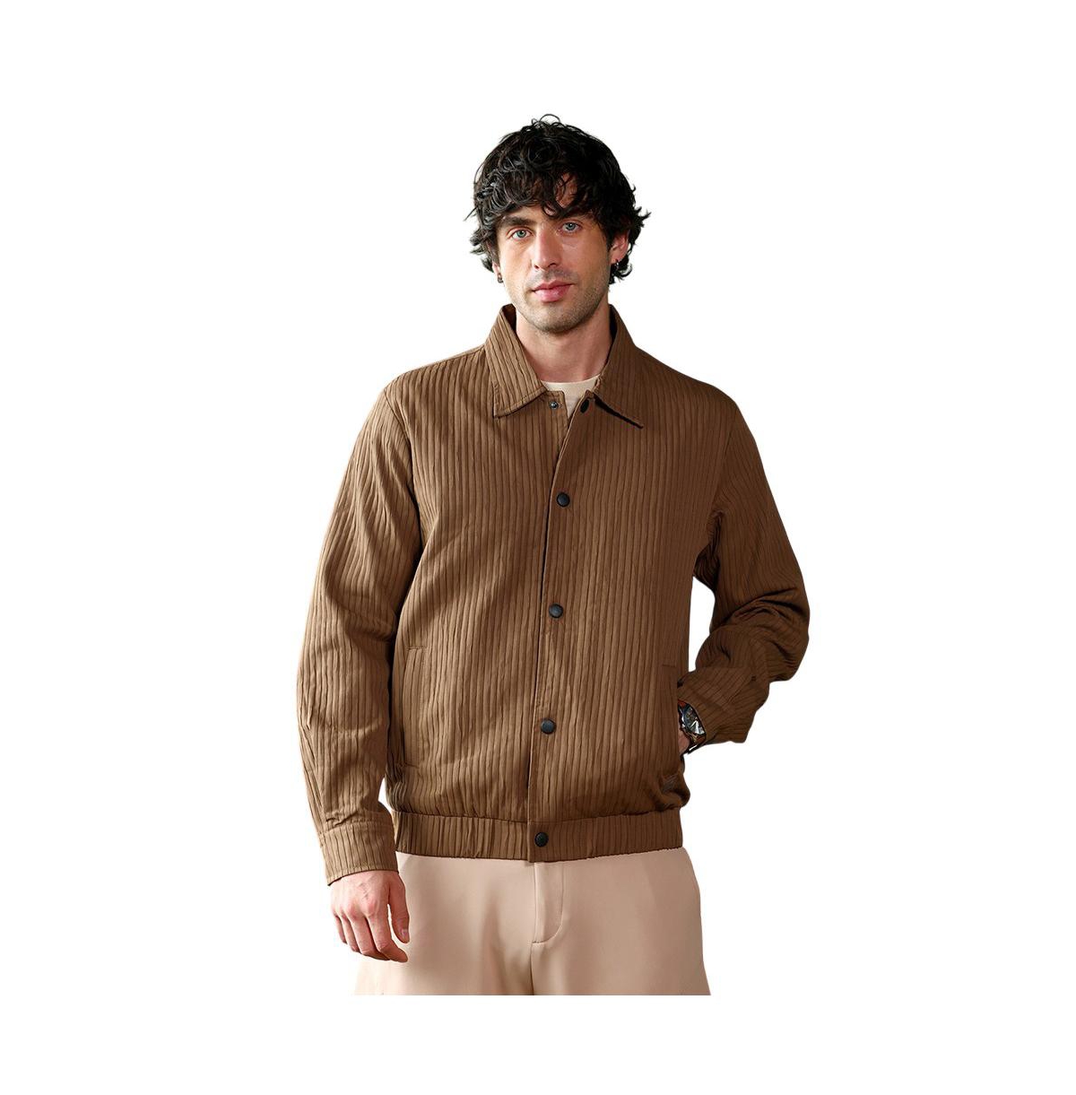 Click here for Campus Sutra Mens Chocolate Brown Zip-Front Crushe... prices