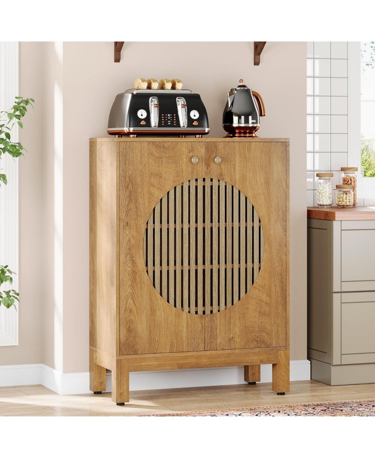 Click here for Tribesigns Sideboard Buffet Cabinet with Round Lou... prices