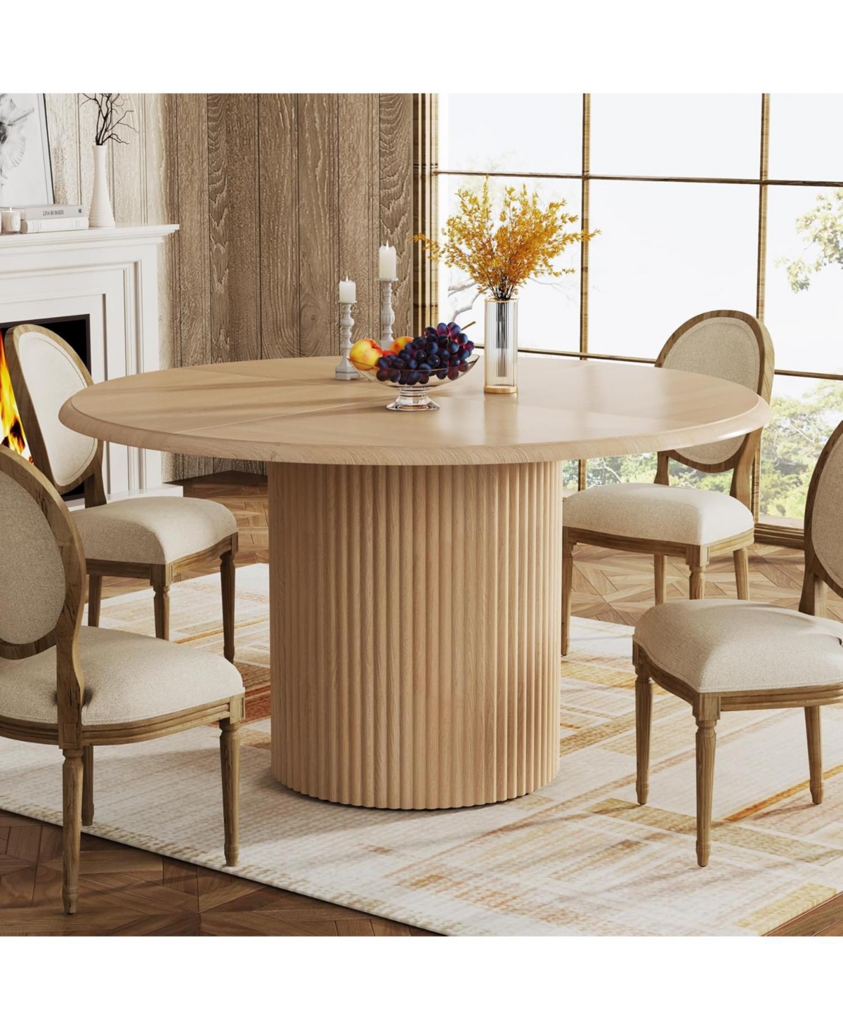 Click here for Tribesigns 47" Round Dining Table for 4  Farm... prices